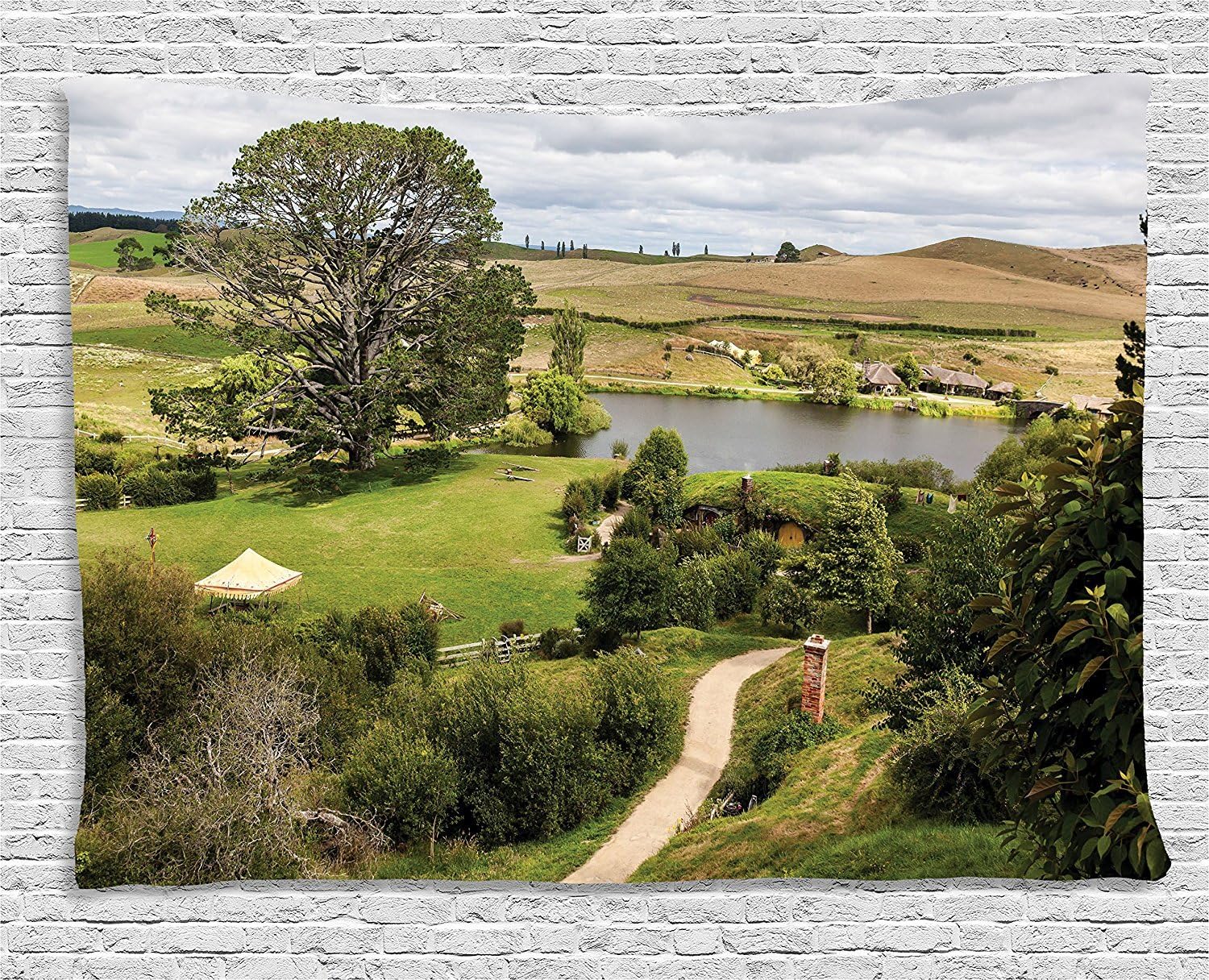 Amazon.com: Ambesonne Hobbits Tapestry, Overhill Matamata New Zealand ...