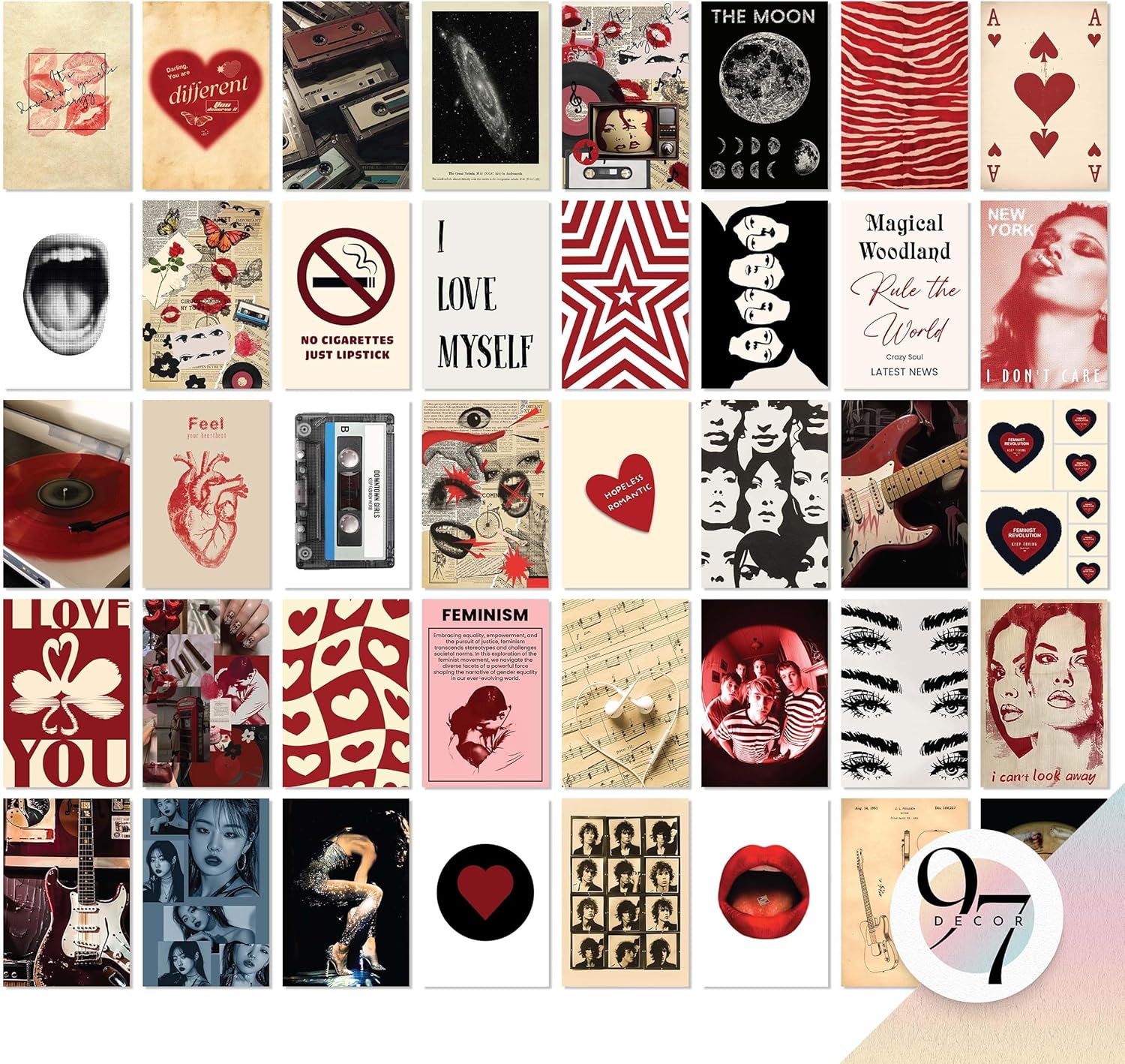 Amazon.com: 97 Decor Vintage Downtown Girl Room Decor - 40 Pcs Mini Y2k ...