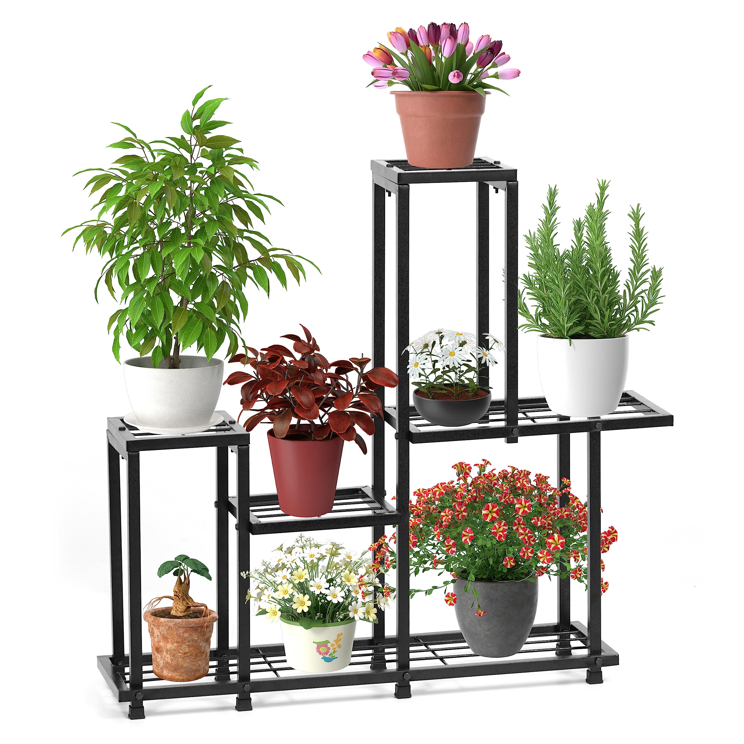 Livzing 5 Tier Metal Planter Stand-Multiple Pot Stand-Display Rack ...