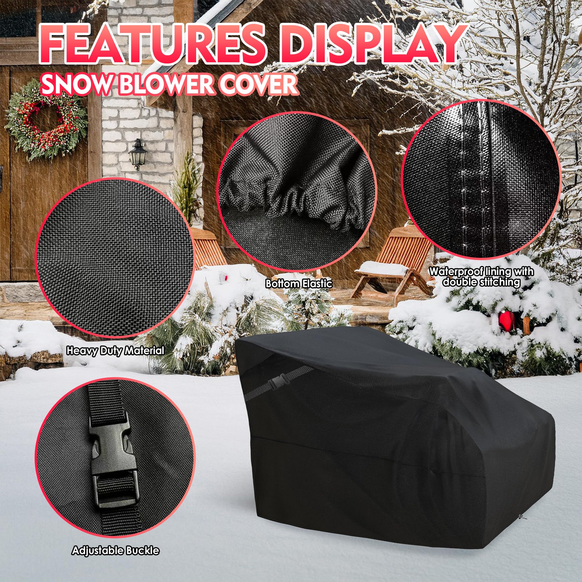 Snapklik.com : K-Musuclo Snow Blower Cover, Waterproof Heavy Duty 600D ...