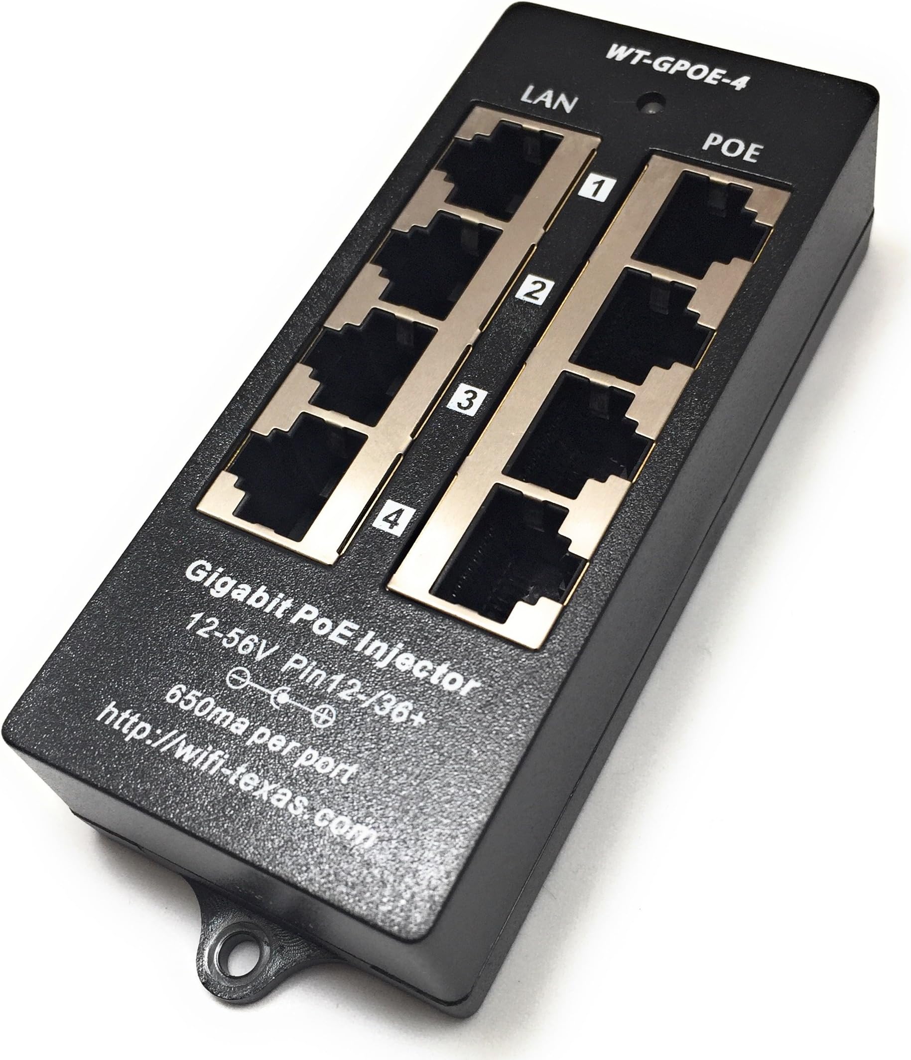 Amazon.com: PoE Texas 4 Port PoE Injector - Gigabit Passive Power Over ...
