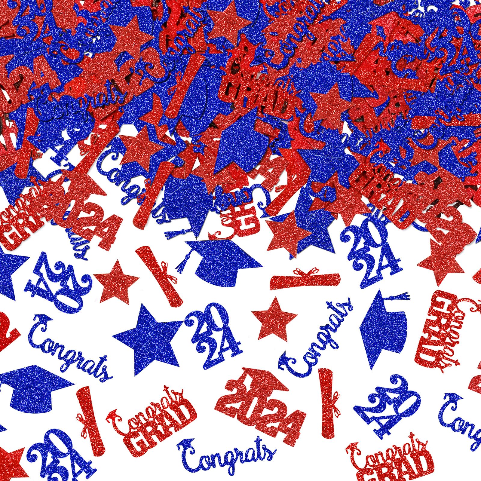 Buy Red and Blue Graduation Confetti 2024 Graduation Table Confetti ...