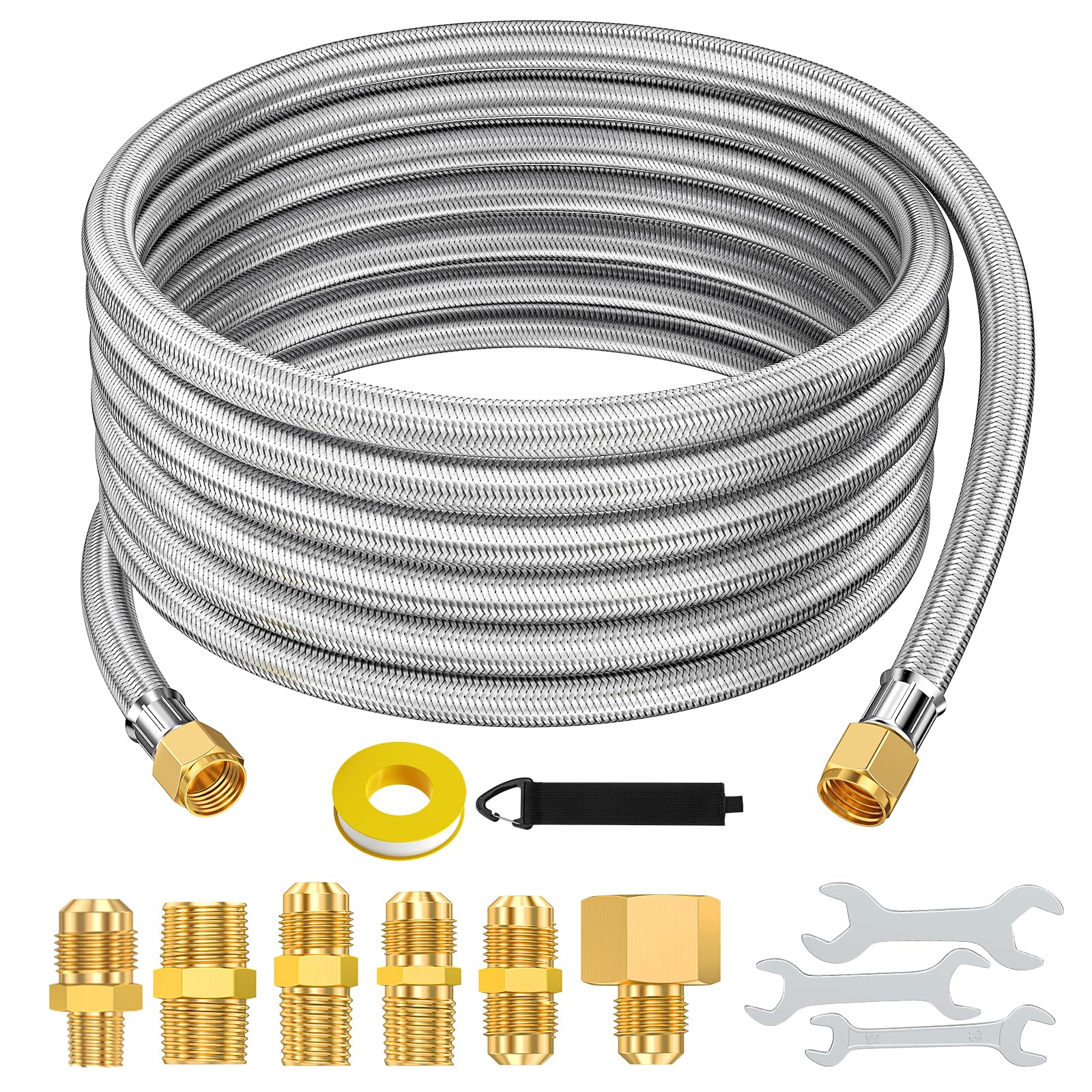 Snapklik.com : 20 FT Stainless High Pressure Propane Hose Extender