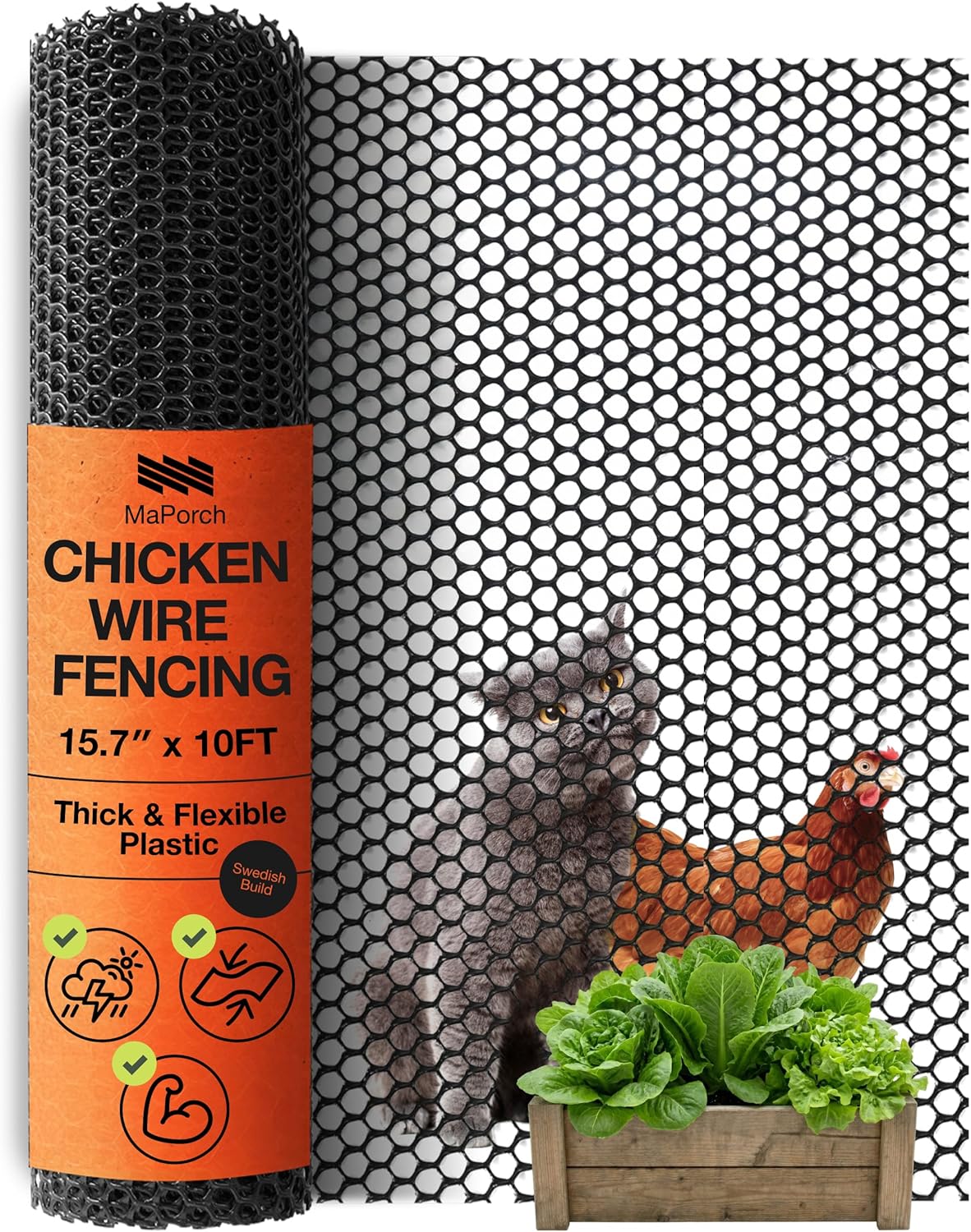 Amazon.com : Maporch Plastic Chicken Wire Fencing for Pet Protection ...