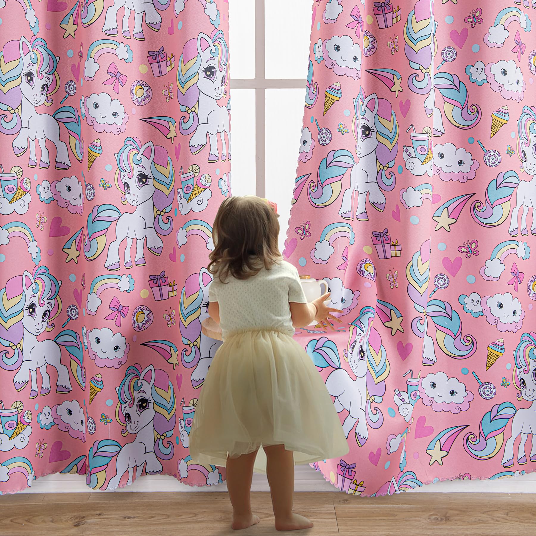 Little Girls Curtains Girls Gabby's Dollhouse Blackout Curtains Thick