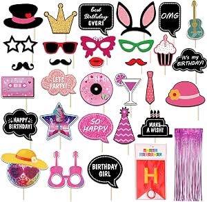 Amazon.com: 35 Pc Party Photo Booth Props for Girls,Taylrswtie Music ...