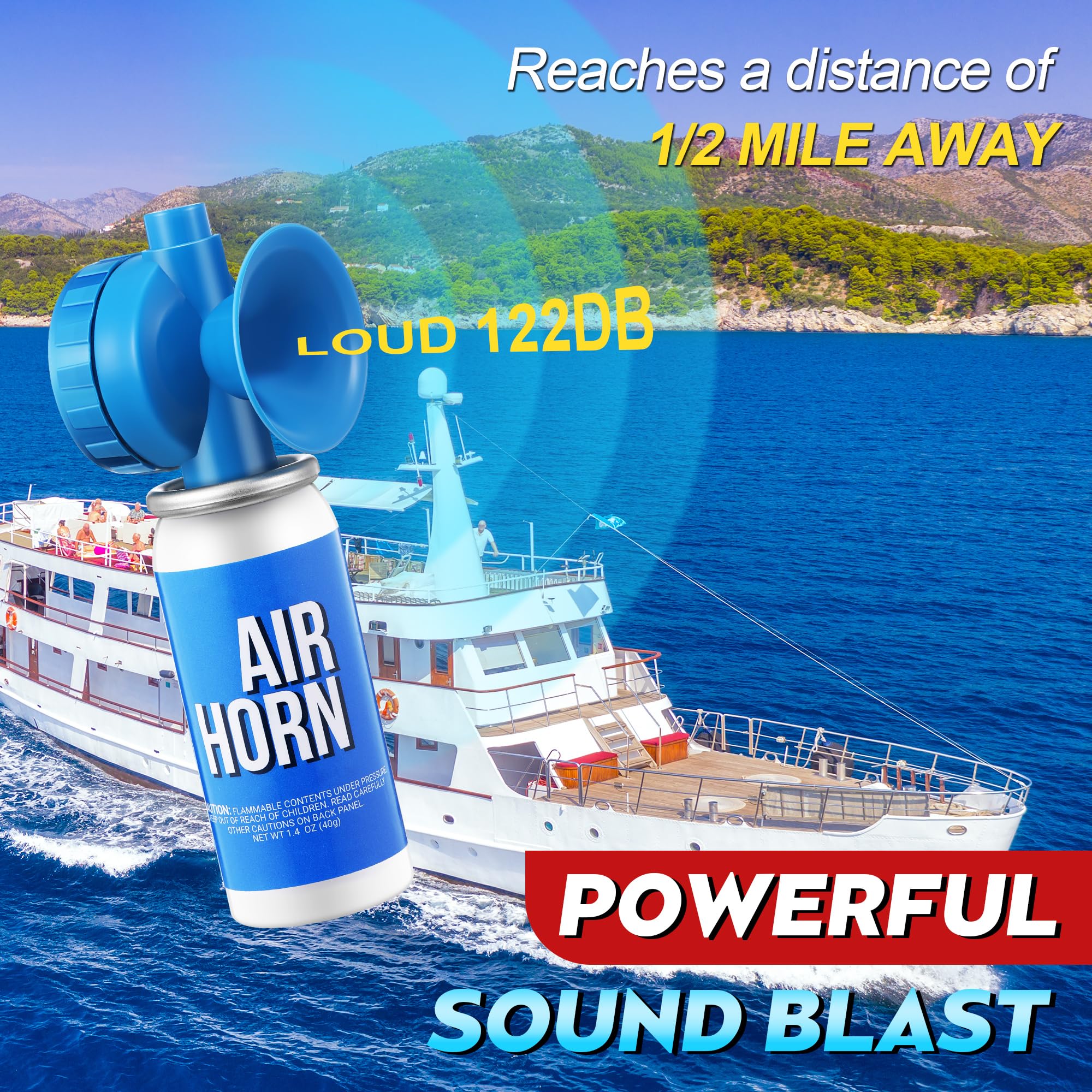 Snapklik.com : Saillong 1.4oz Marine Boat Air Horn, Loud Air Horns For ...