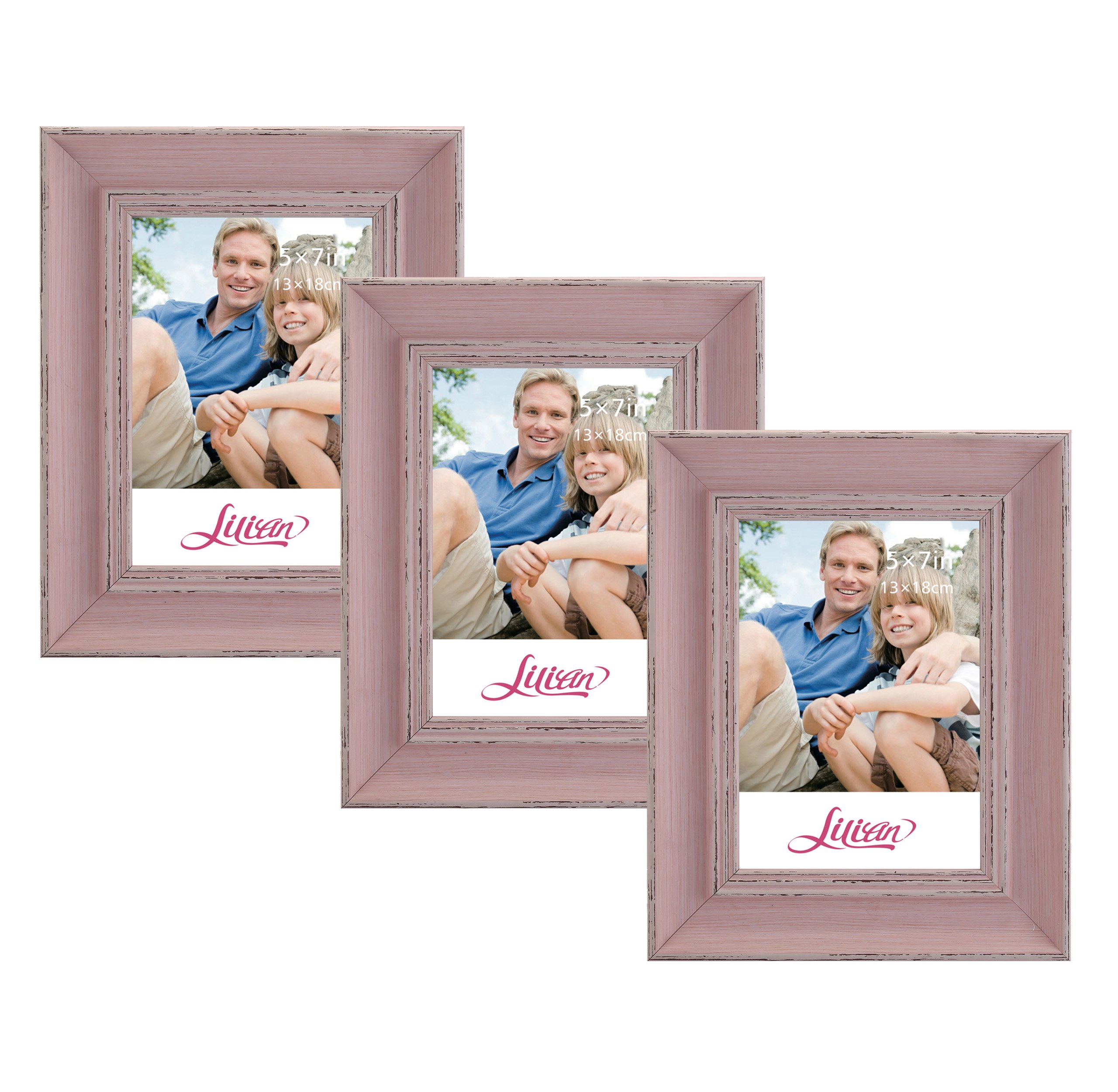 Amazon.com - Lilian Vintage Pink Display 4x6 Desk Photo Frame(3-Pack)