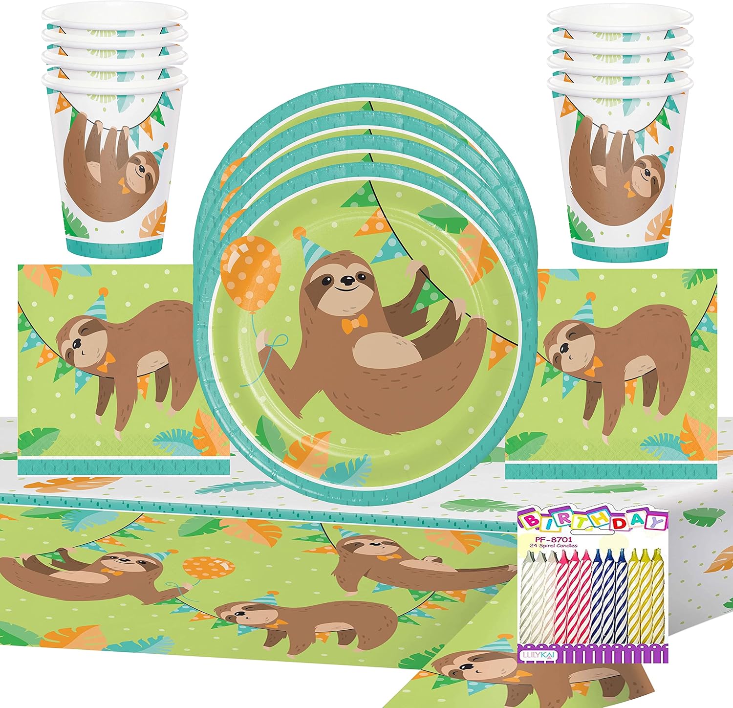 Amazon.com: Creative Converting Sloth Party Supplies Pack: Sloth Plates ...