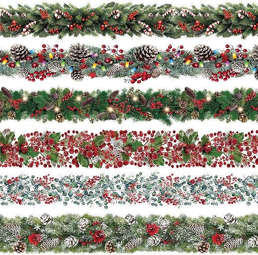 Amazon.com: Seajan 6 Pcs 197 ft Christmas Bulletin Board Borders ...