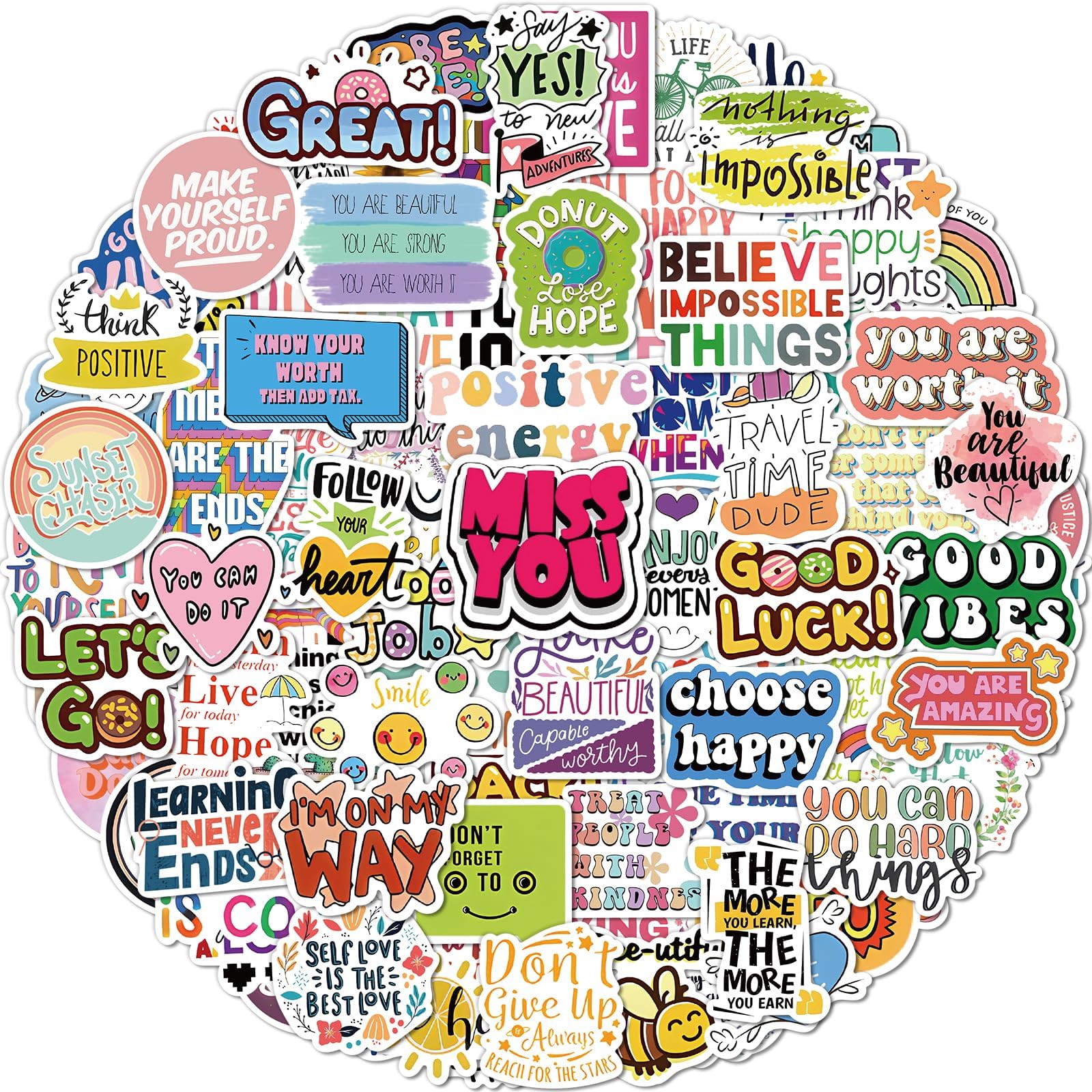 Amazon.com: 64Pcs Ally Stickers Pack, Aesthetic Vinyl Waterproof ...