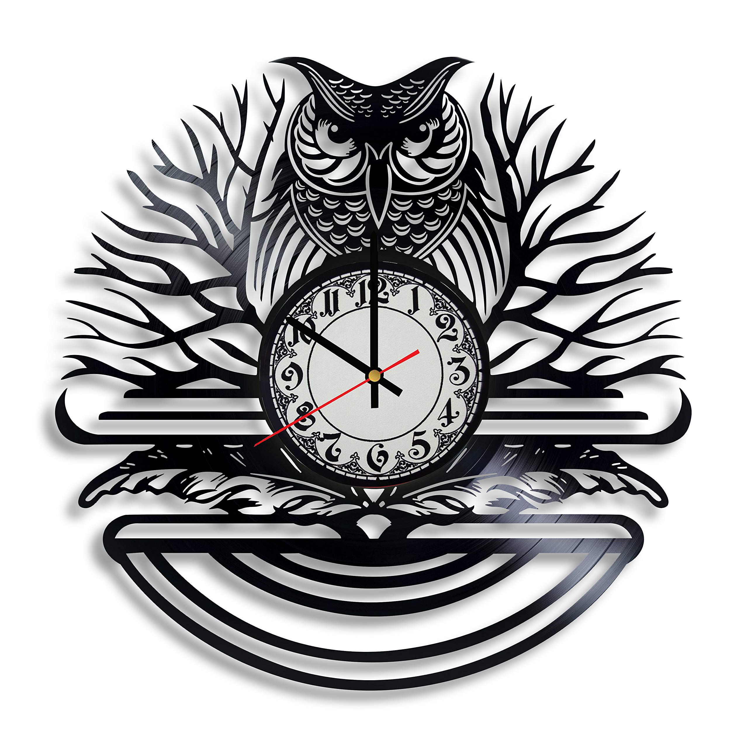 Amazon.com: Krykavskyi Art Owl Lover Clock, Multicolor, Analog Display ...