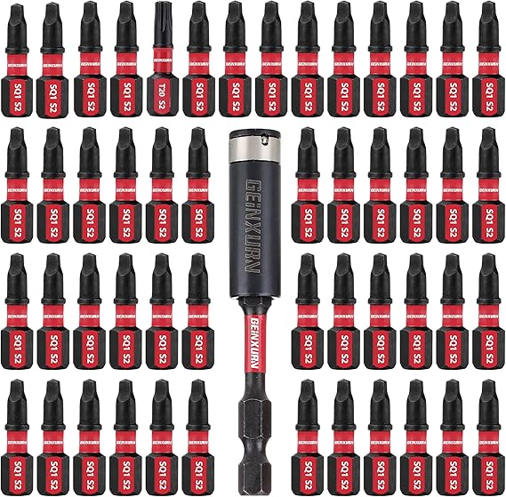 GEINXURN Impact Tough #1 Square 1 in. Insert Driver Bits,50Pack ...