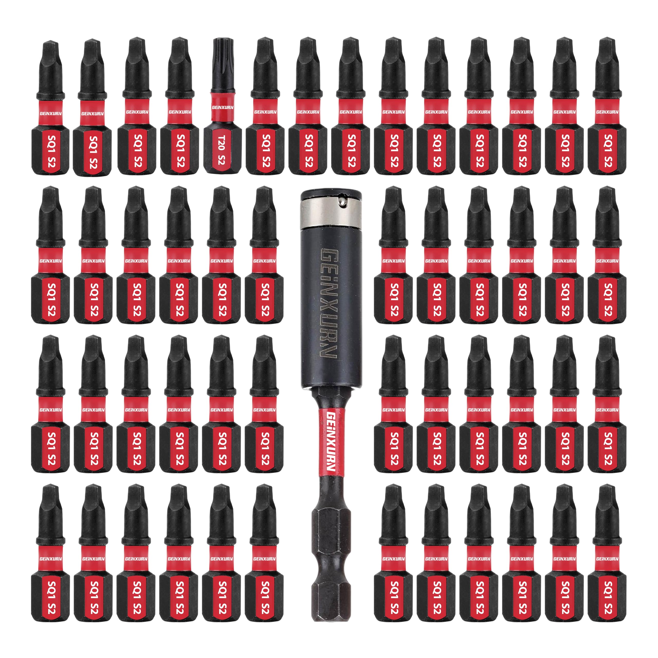 GEINXURN Impact Tough #1 Square 1 in. Insert Driver Bits,50Pack ...