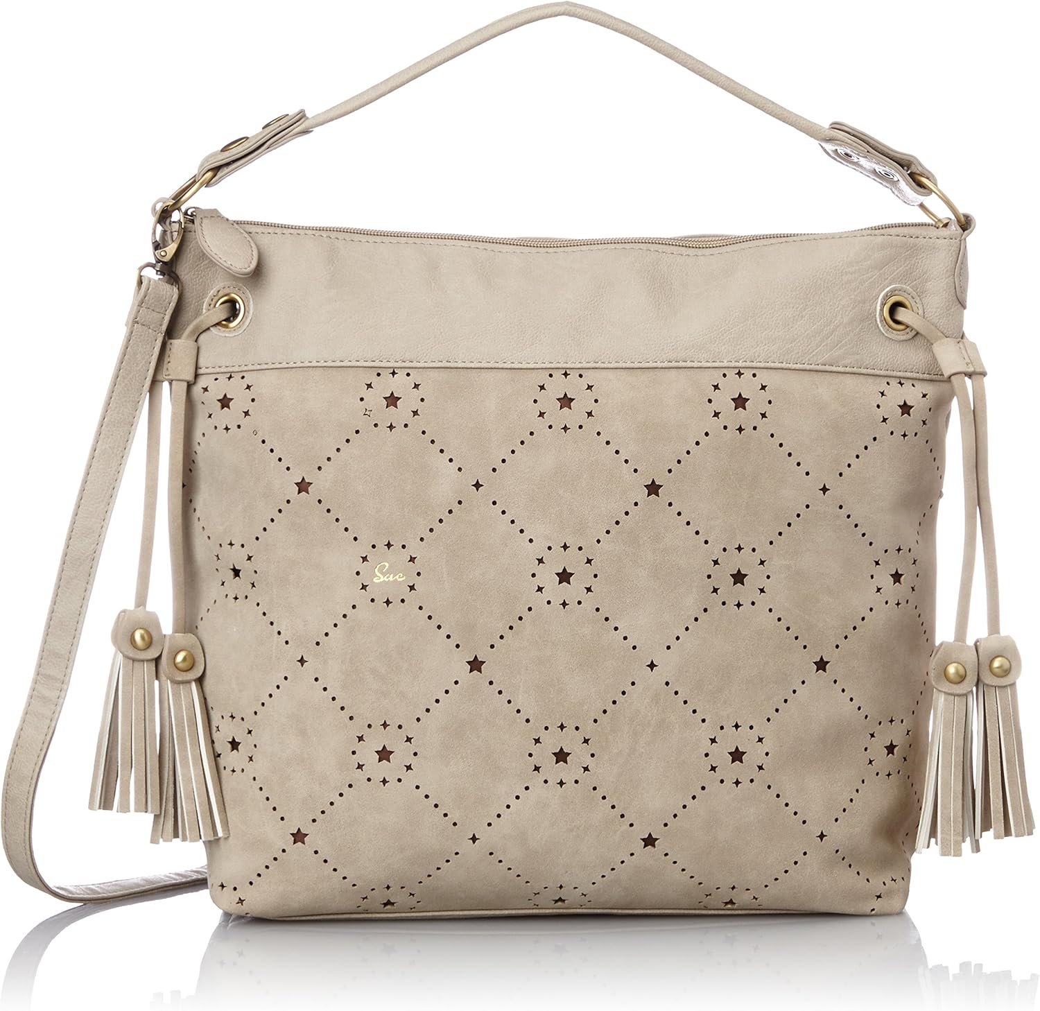 Amazon | [サック] オリジナルパンチング加工2WAYショルダー S40750 ベージュ | ショルダーバッグ