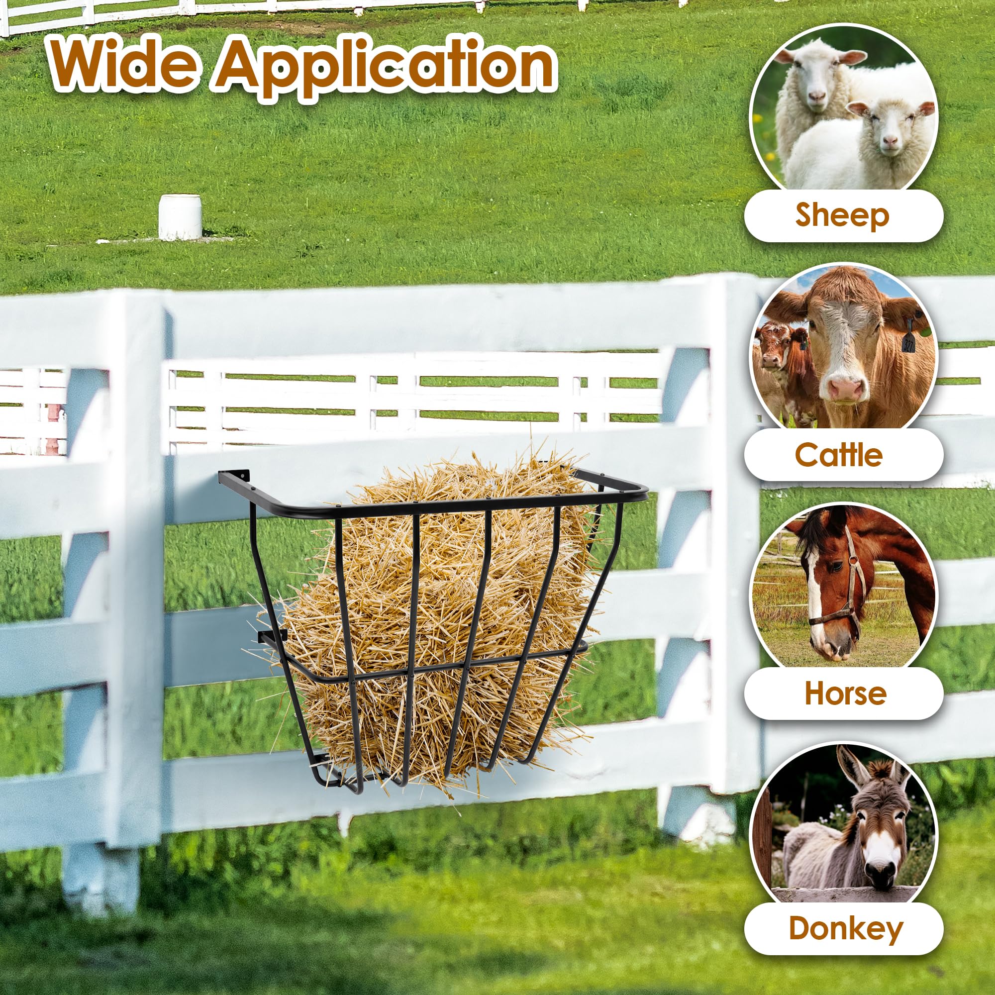 Snapklik.com : Hay Rack Wall Mount 27 Gallon Heavy Duty Hay Feeder Goat ...