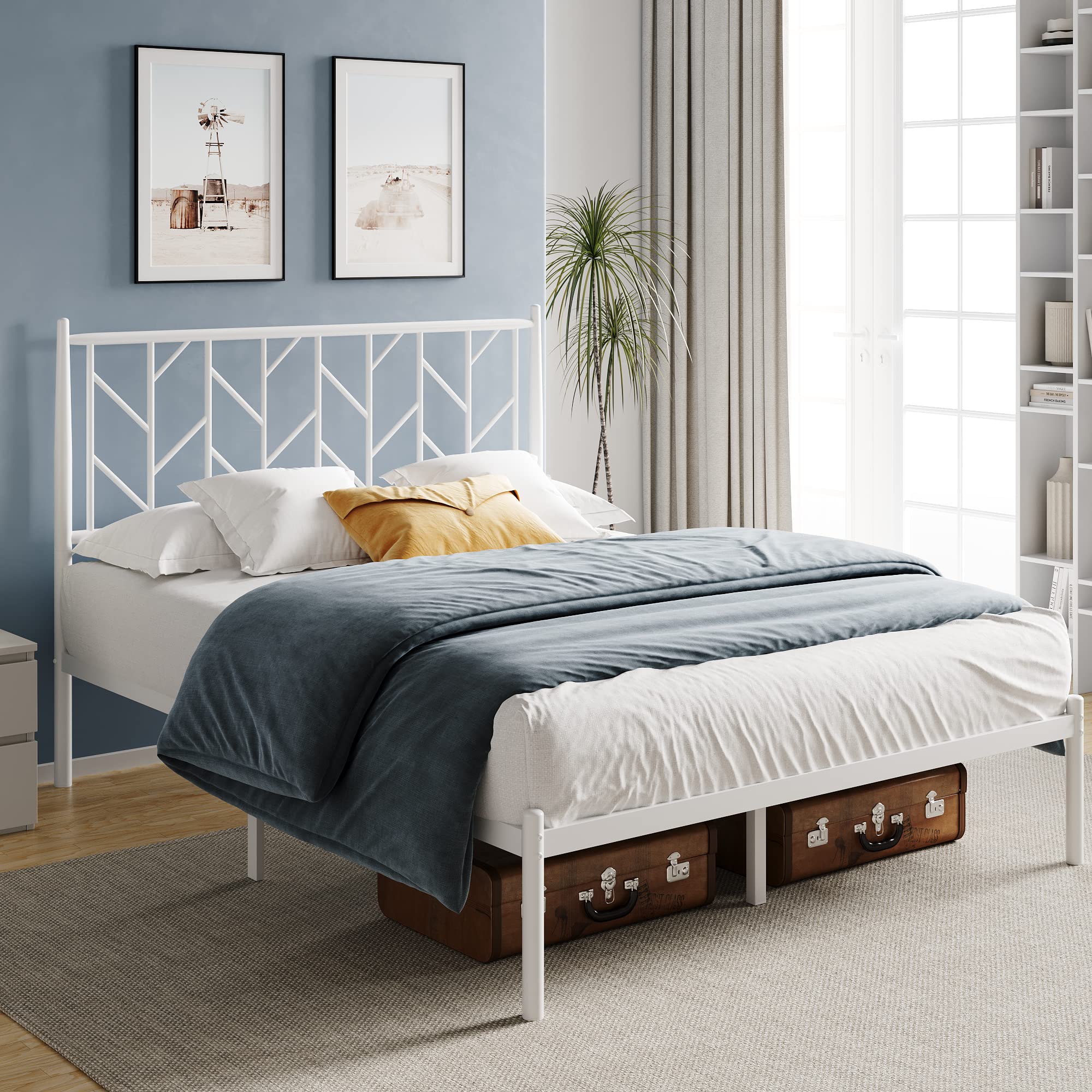 Snapklik.com : HOOMIC Full Size Metal Platform Bed Frame