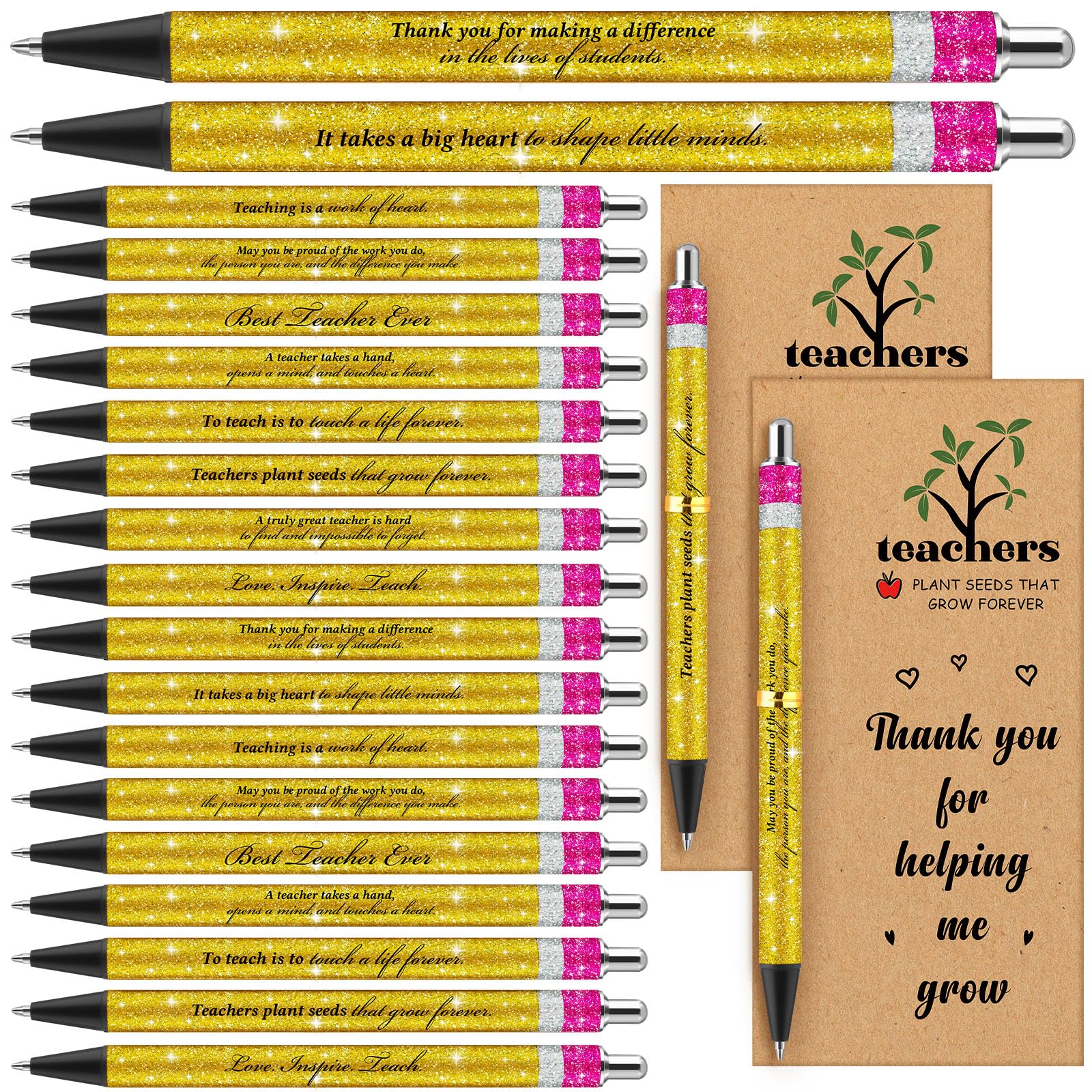 Amazon.com : Sinload 20 Sets Christmas Teacher Pens Gifts Include ...