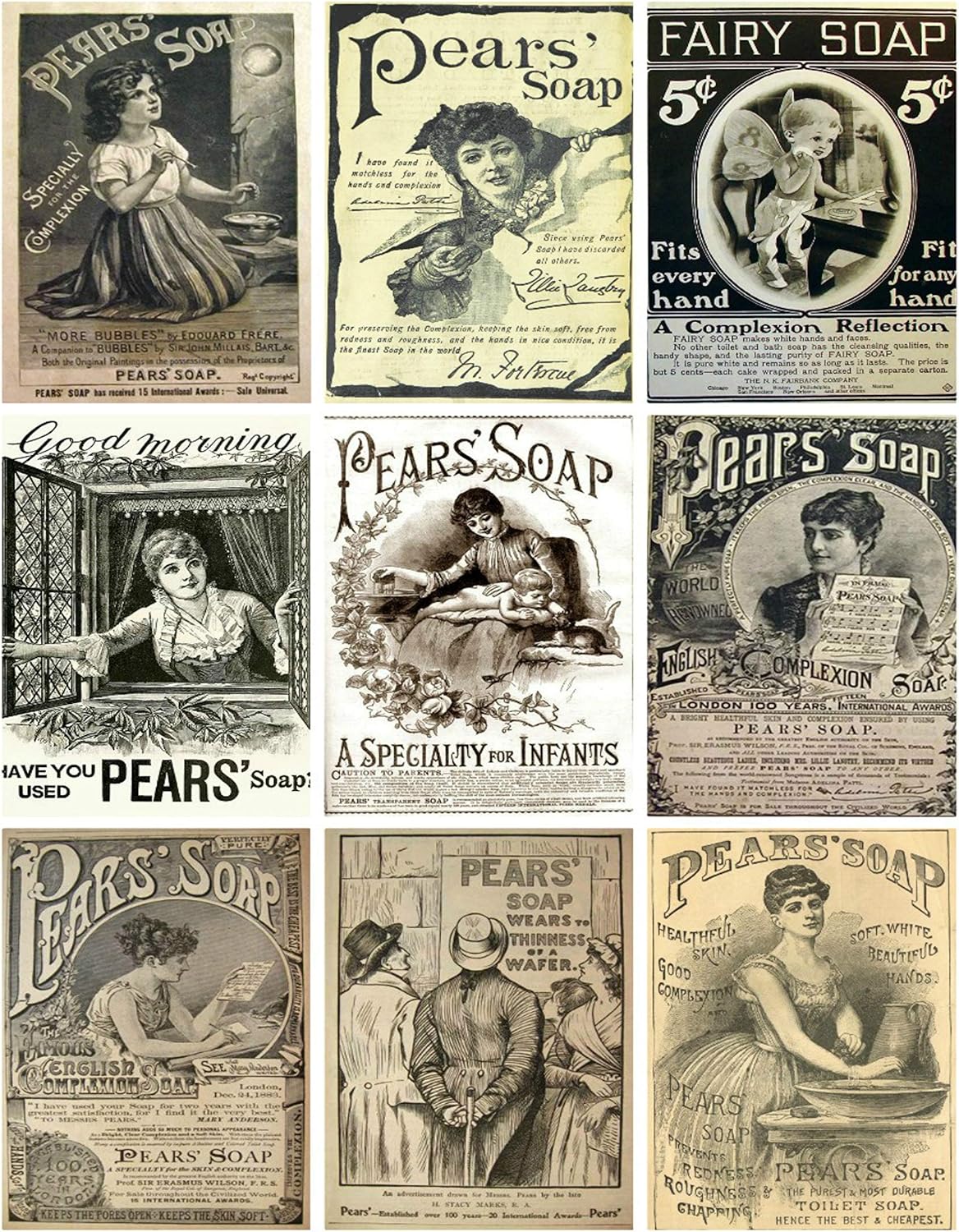 Amazon.com: Vintage Pear's Soap Ads Collage Sheet #101 for Scrapbooking ...