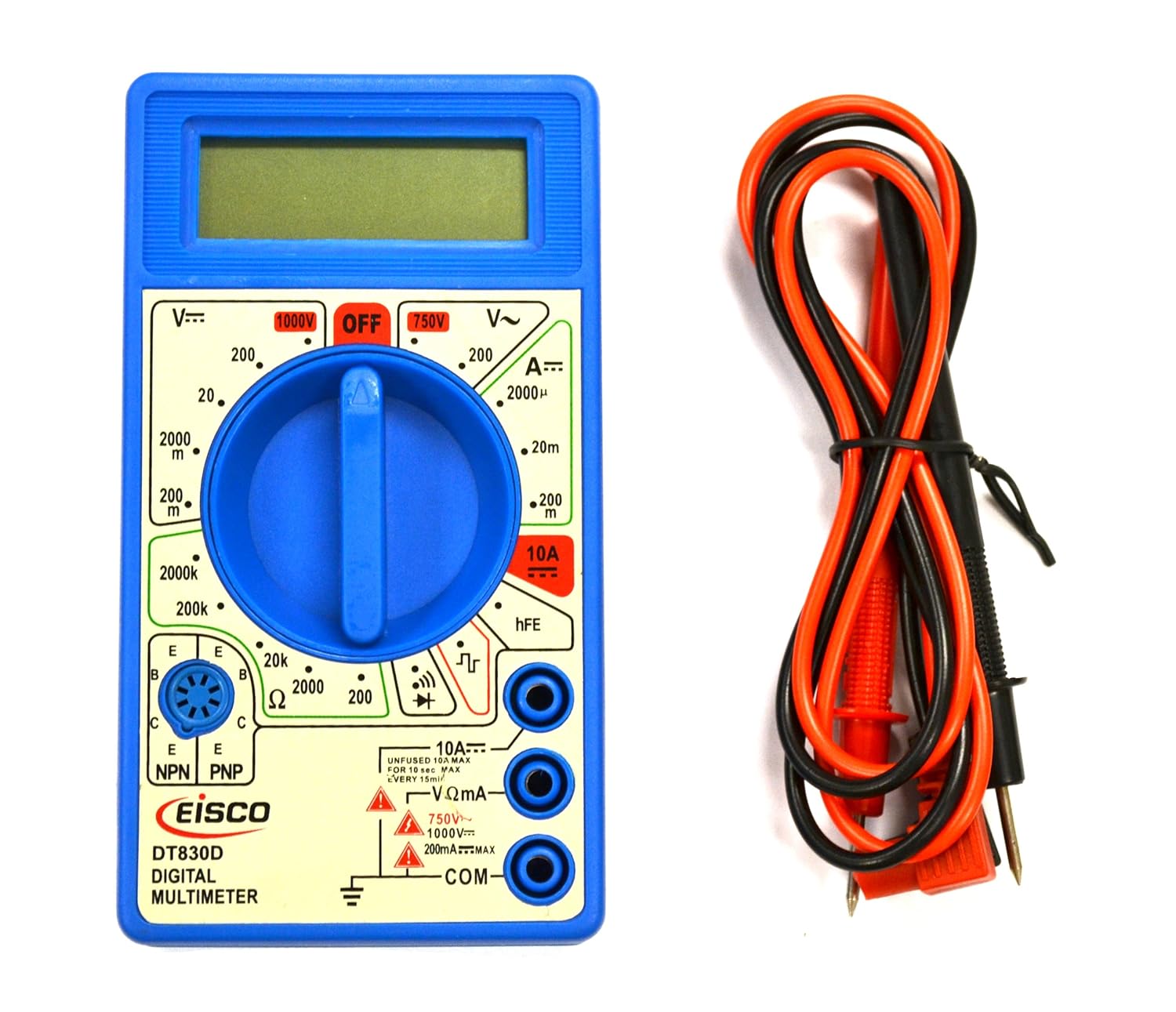 Eisco Labs Digital LCD Multimeter (Voltmeter, Ammeter) with Audible ...