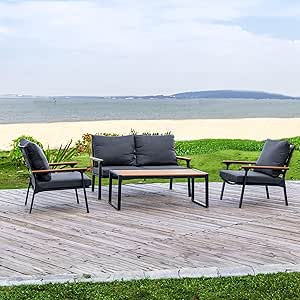 Amazon.com: Deko Living Ficarazzi Outdoor Patio Set with Coffee Table ...