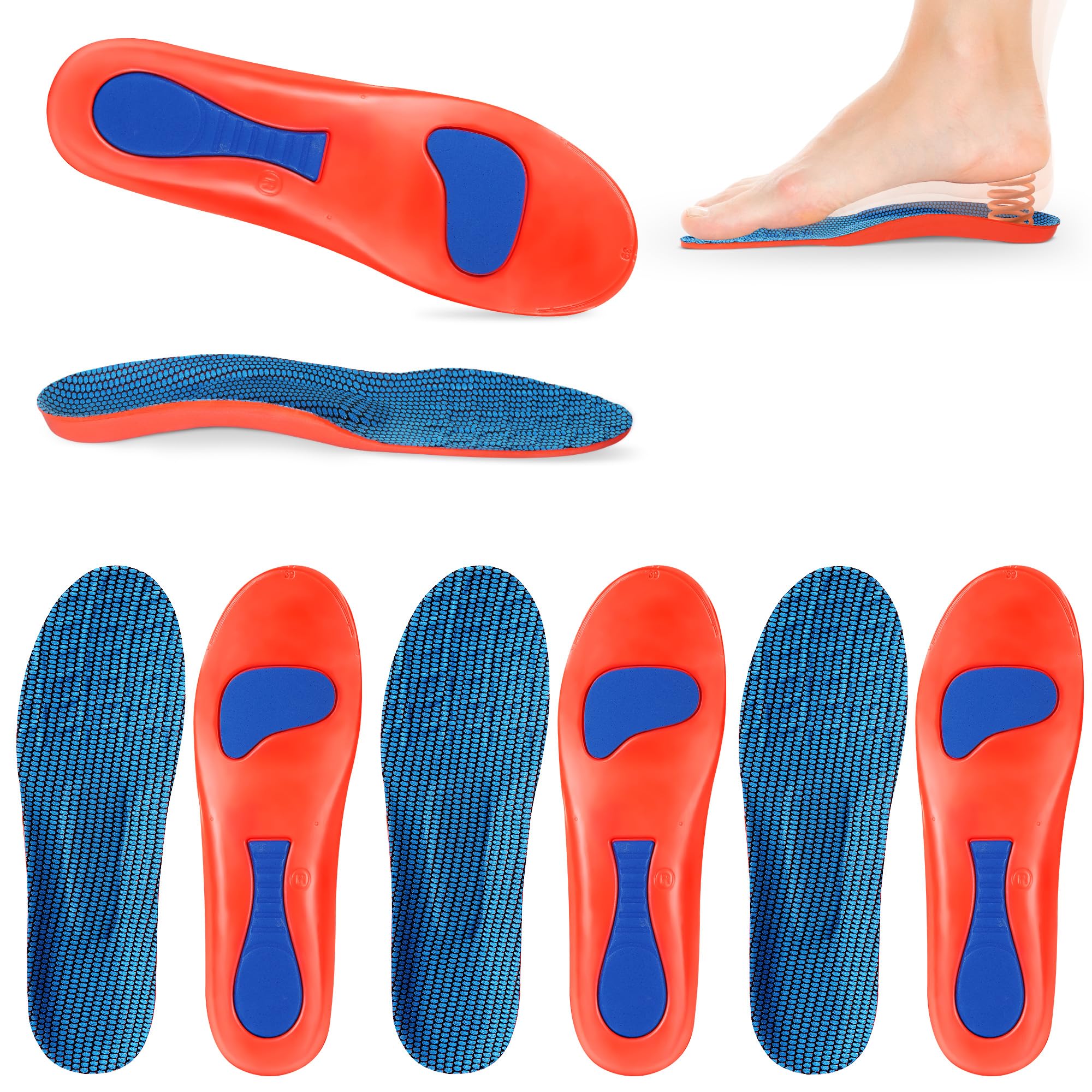 4 Coppie di Solette Ortopediche, Ergonomico Solette in Gel, Solette ...