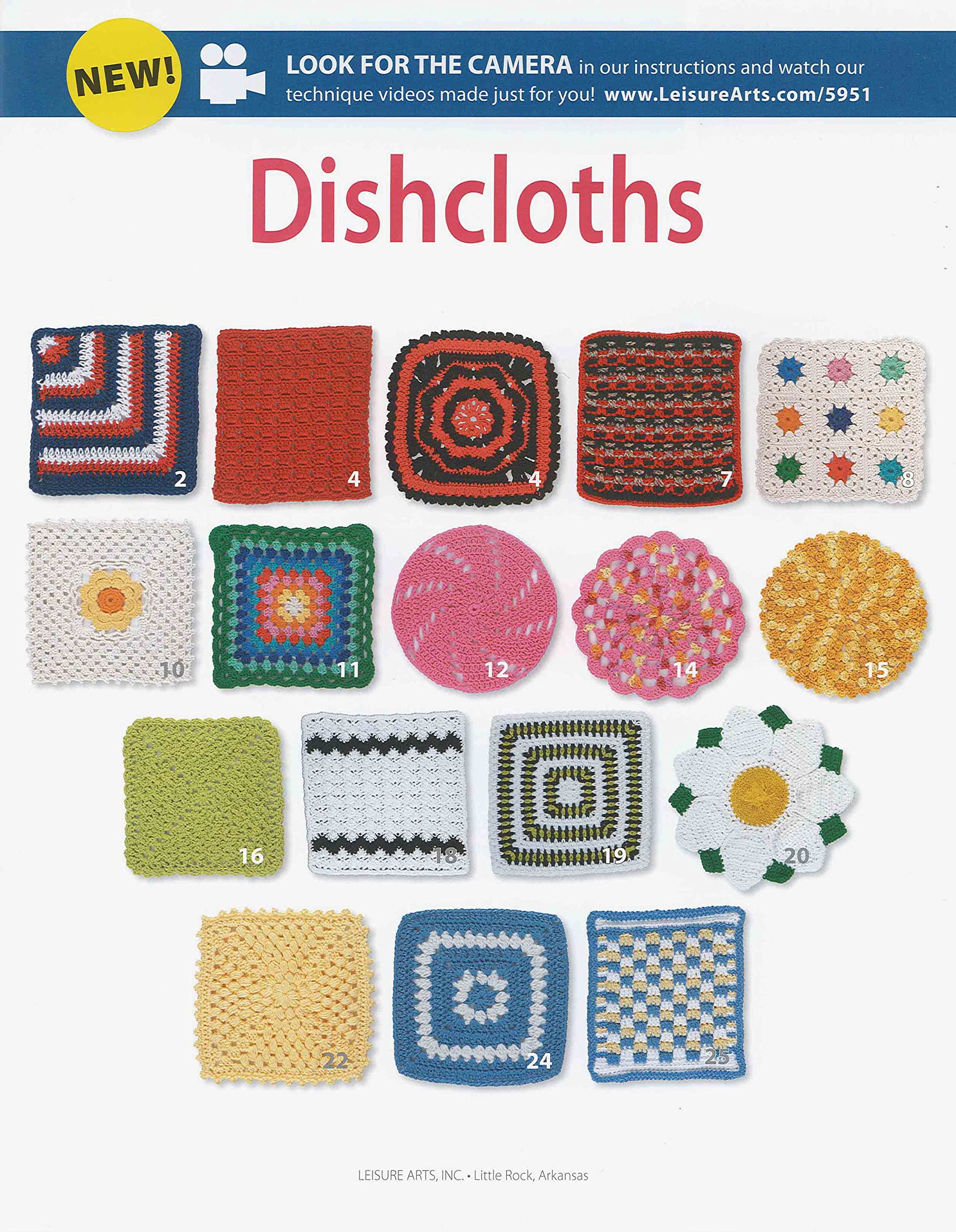 Amazon.com: Leisure Arts Crochet Dishcloths Crochet Book, Crochet Book ...