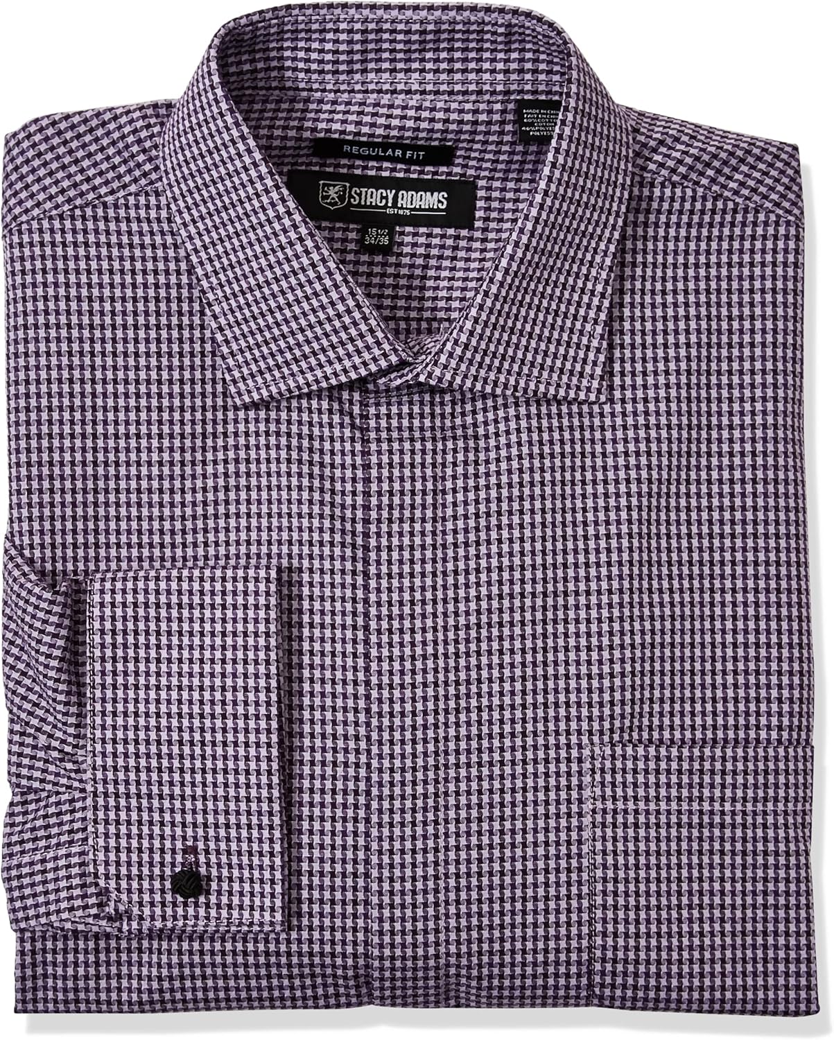 STACY ADAMS Men's Big & Tall Textured Houndstooth Classic Fit Dress ...