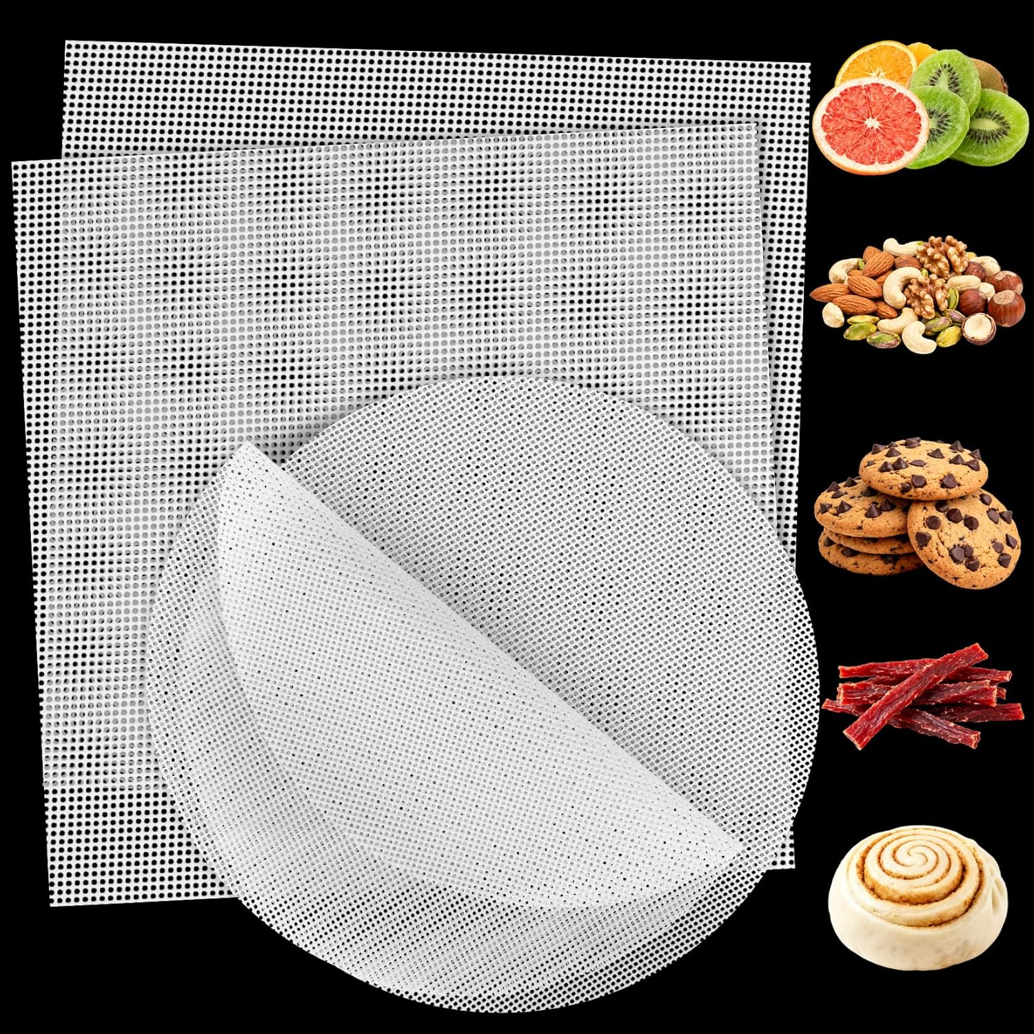 Amazon.com: 4PCS Silicone Food Dehydrator Sheets - Reusable Non-Stick ...