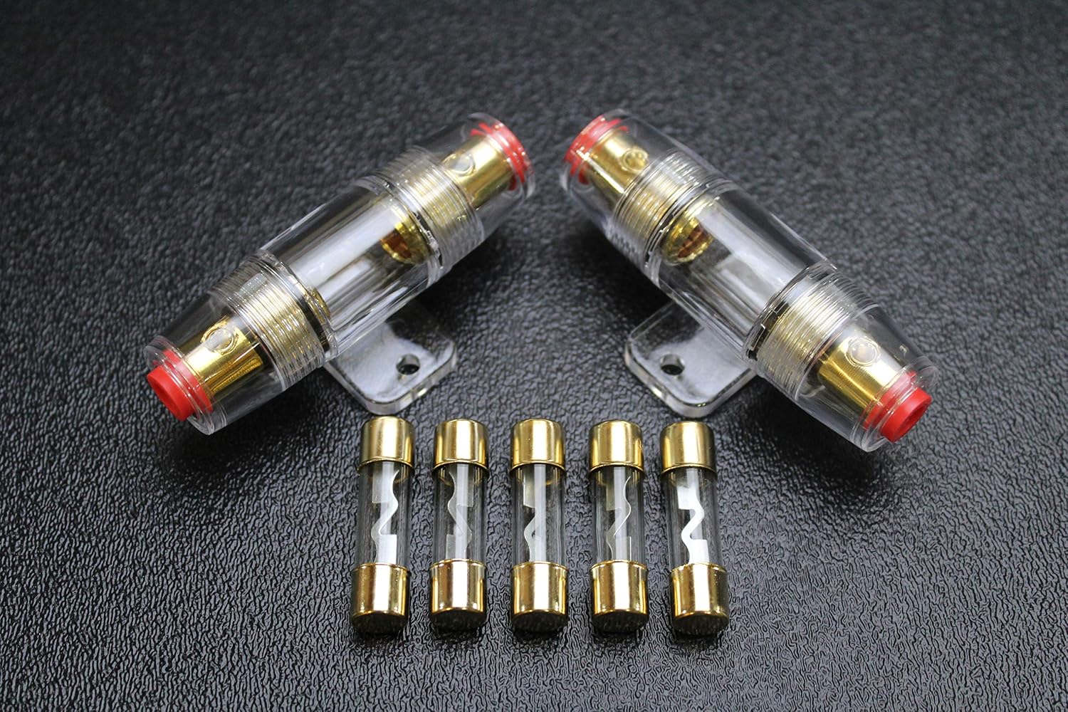 Amazon.com: (2) AGU Fuse Holder W/ (5) 50 AMP Gold Plated Fuse 4 6 8 10 ...