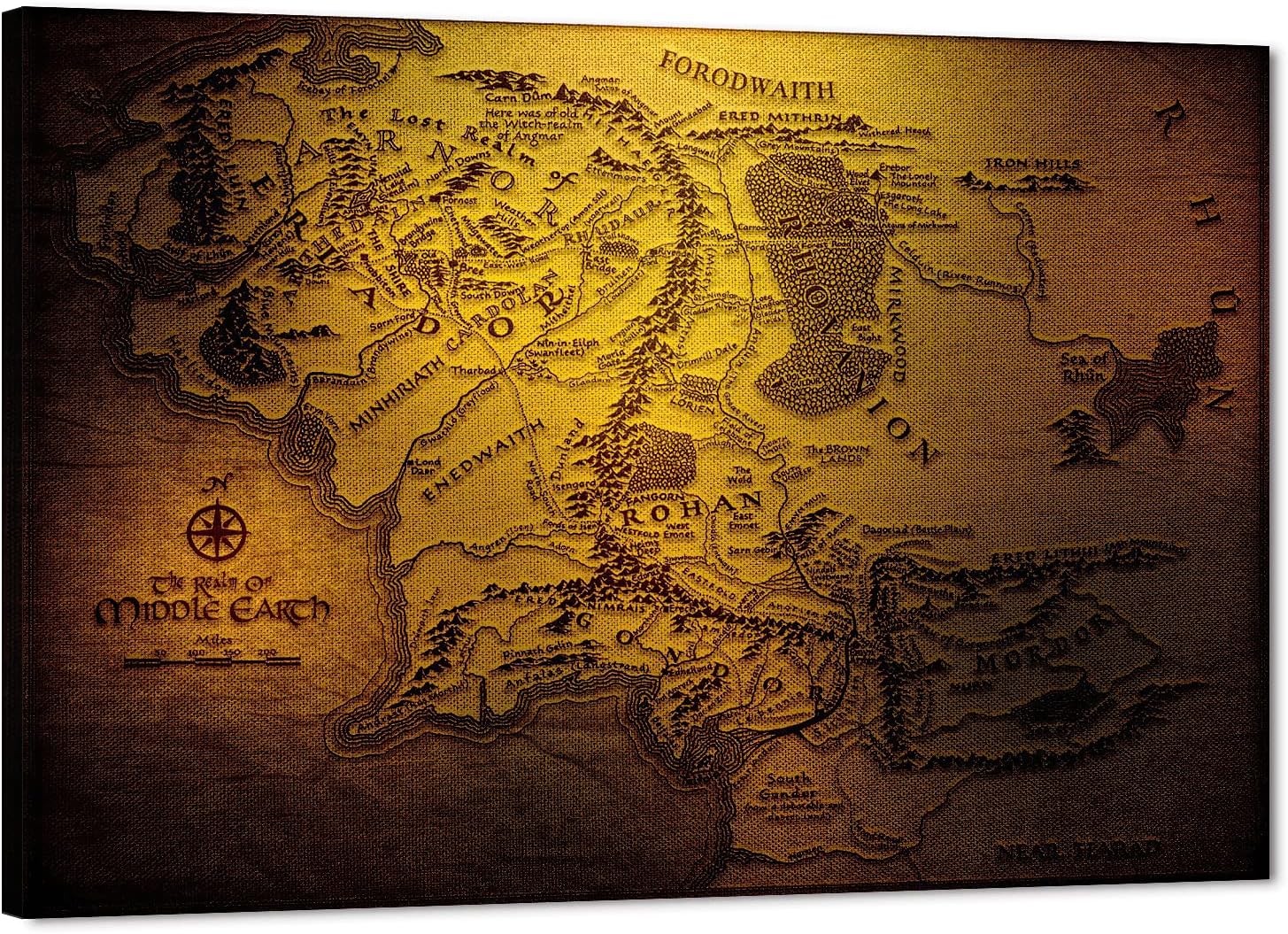 Middle Earth Map Canvas Print - United States Map