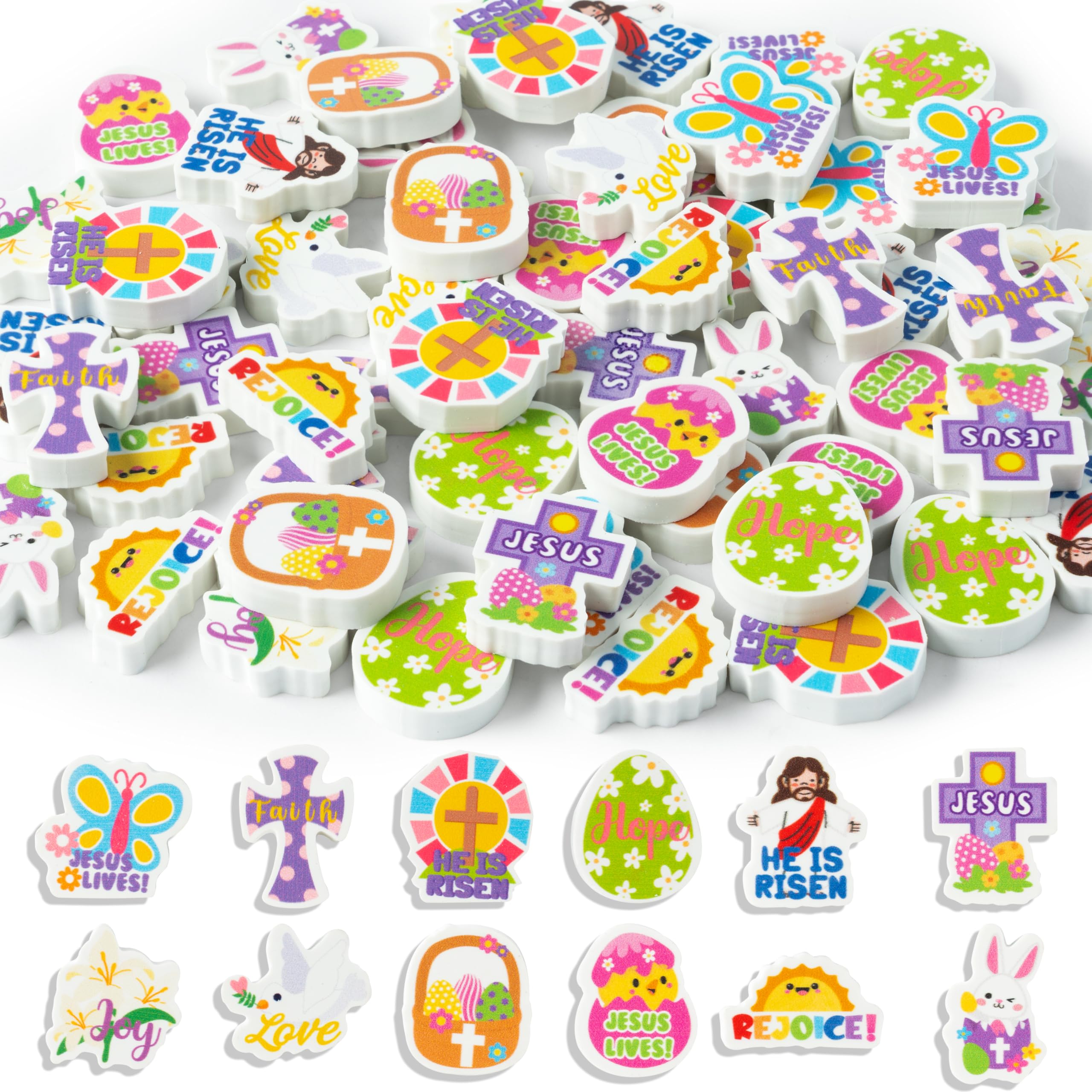 Amazon.com : BZaber Easter Christian Bible Mini Eraser - 60Pcs Easter ...