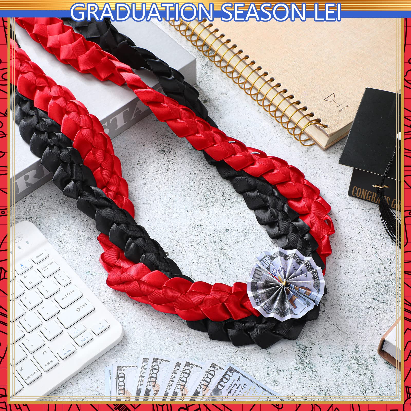Snapklik.com : Cindeer 2026 Graduation Ribbon Leis 70 Inch Braided ...