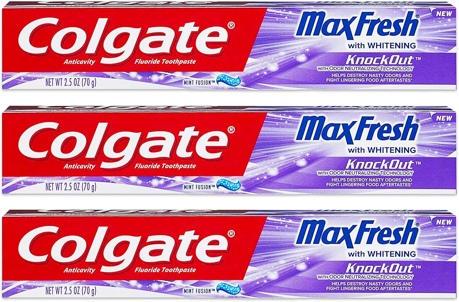 Amazon.com : Colgate Max Fresh Knockout Gel Toothpaste, 2.5 Ounce Pack ...