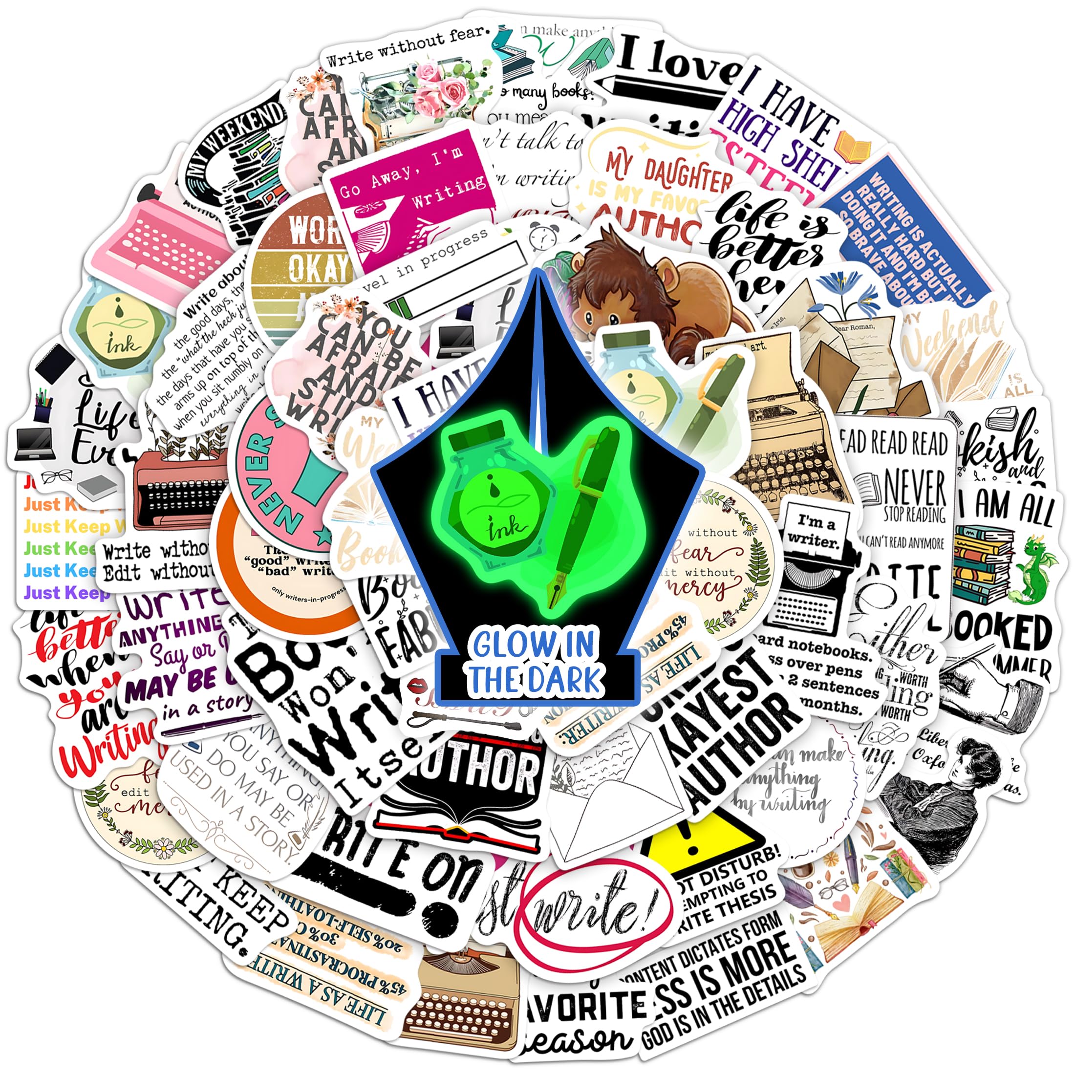 Amazon.com: 51 Pcs Glow in The Dark Inspirational Quotes Stickers for ...