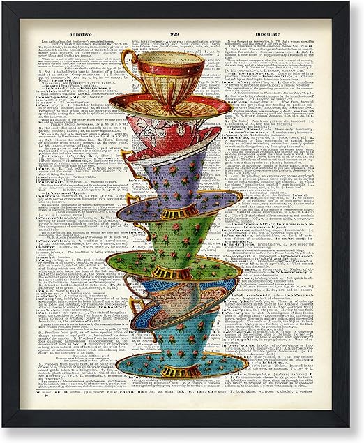 Amazon.com: Poster Master Dictionary Art Poster - Stacked Teacups Print ...