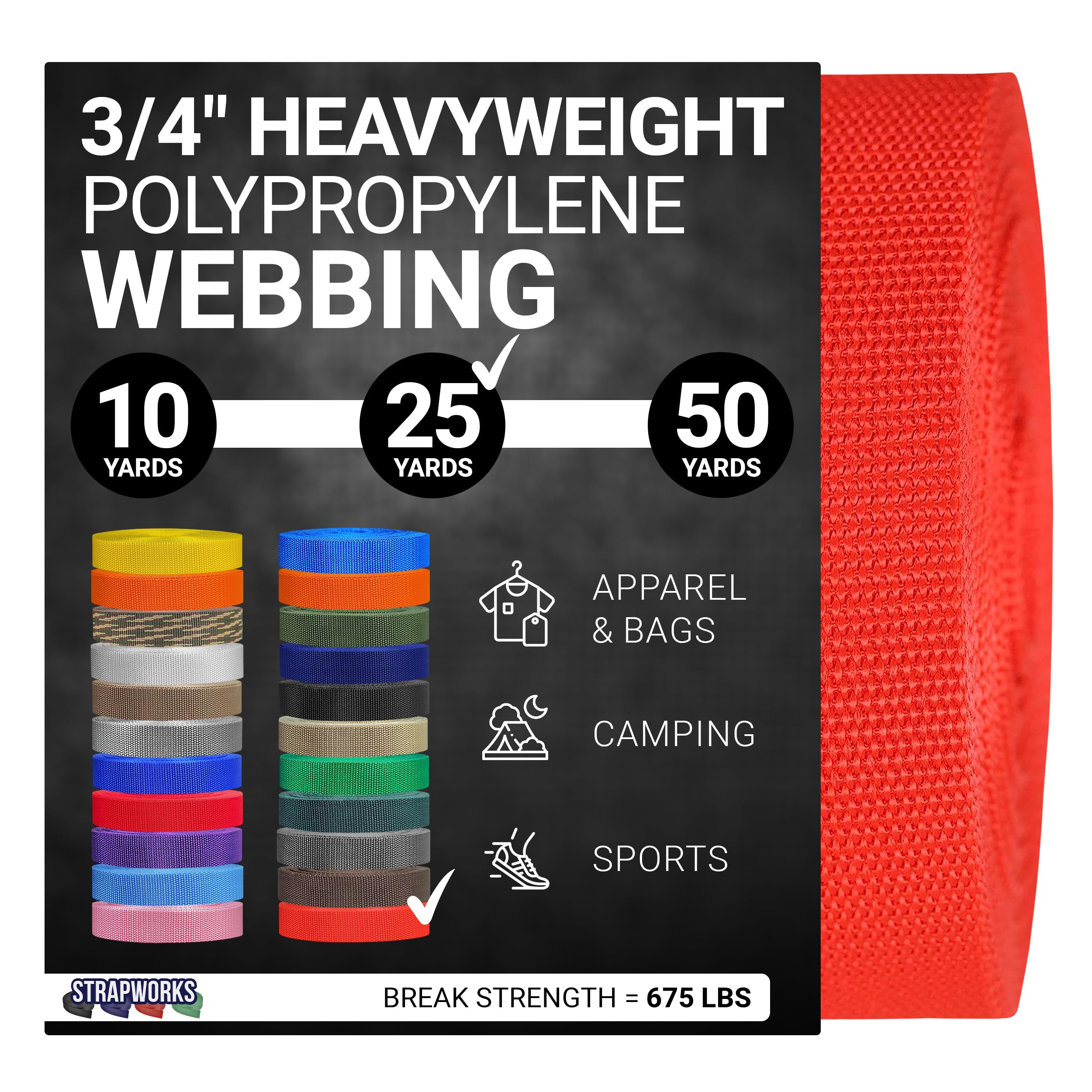 Snapklik.com : Strapworks Heavyweight Polypropylene Webbing - Heavy ...