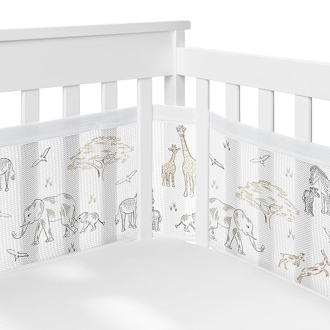 Amazon.com: Sweet Jojo Designs + BreathableBaby 2-Piece Breathable Mesh Crib Liner Set (Jungle ...