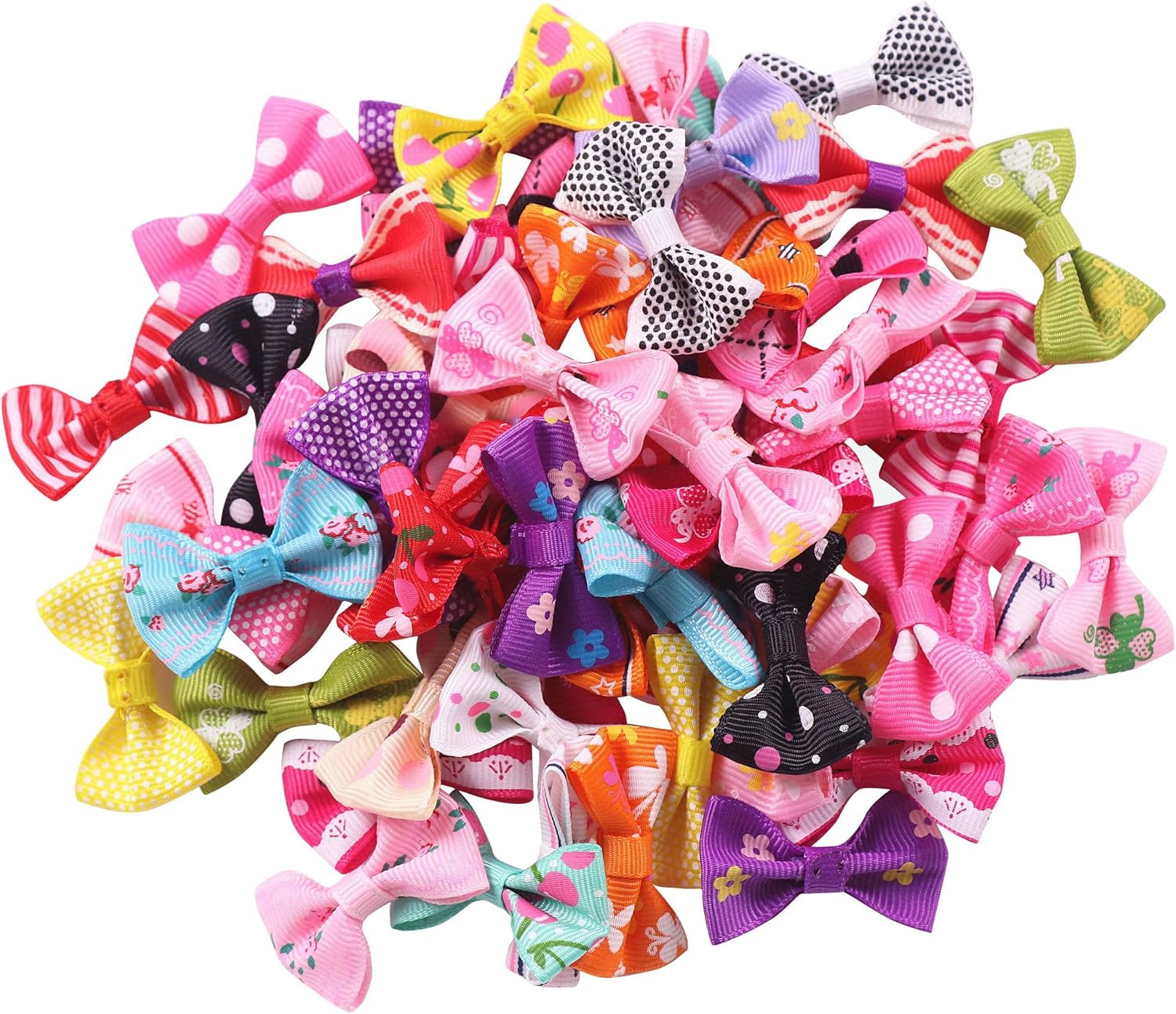 Amazon.com: YAKA 60pcs(30pairs) 1.5inch Grosgrain Ribbon Mini Bow Ties ...