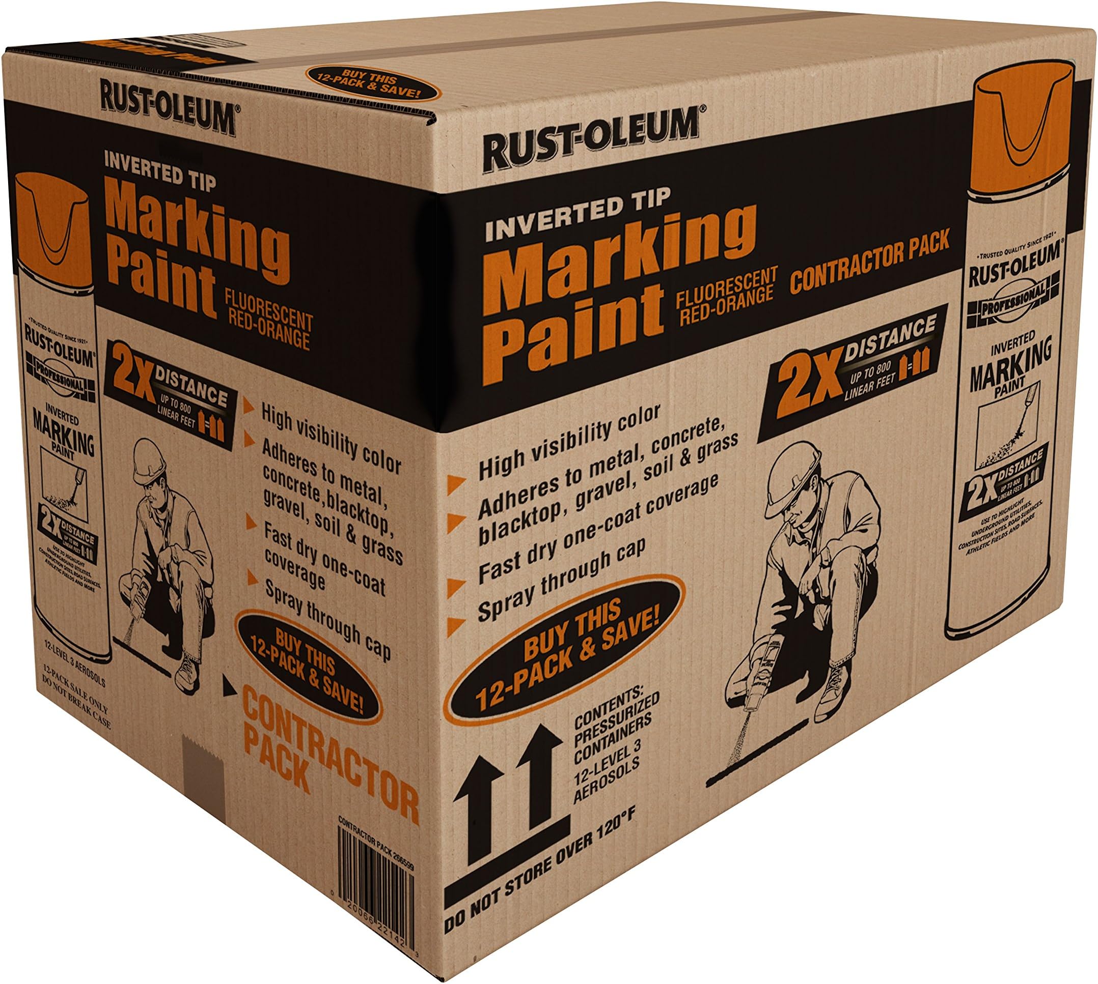 Krylon Industrial Quik-Mark Sb Inverted Marking Paint Fluor. Neon Green ...
