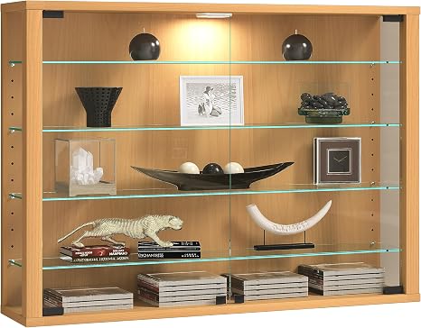 VCM Wall Hanging Glass Showcase Glass Showcase Wall Display Case ...