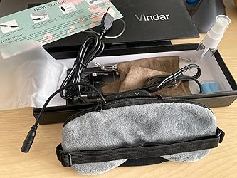 Heated Eye mask - VINDAR Cotton Eye Mask, Warming Night Massage Mask ...