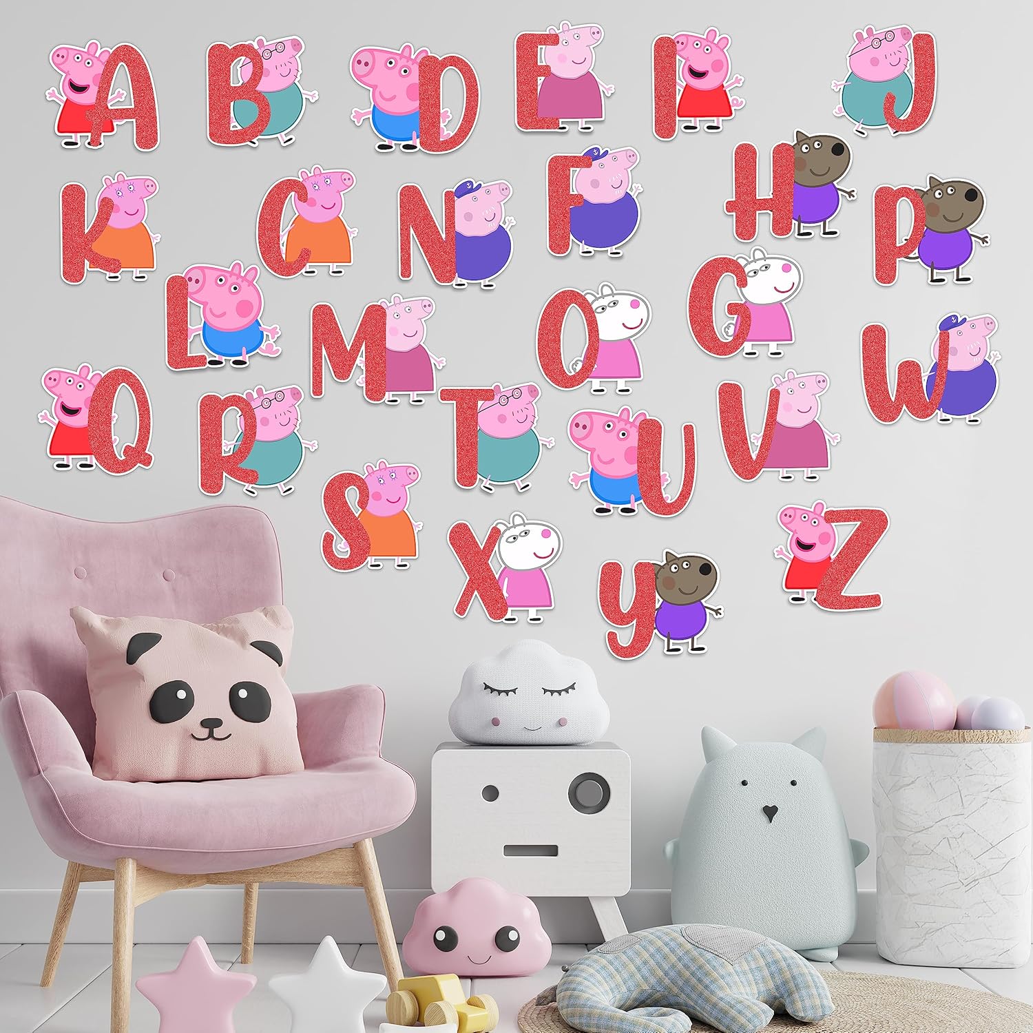 Amazon.com: Seyal® Pepa Pig A-Z Alphabet Wall Sticker : Toys & Games