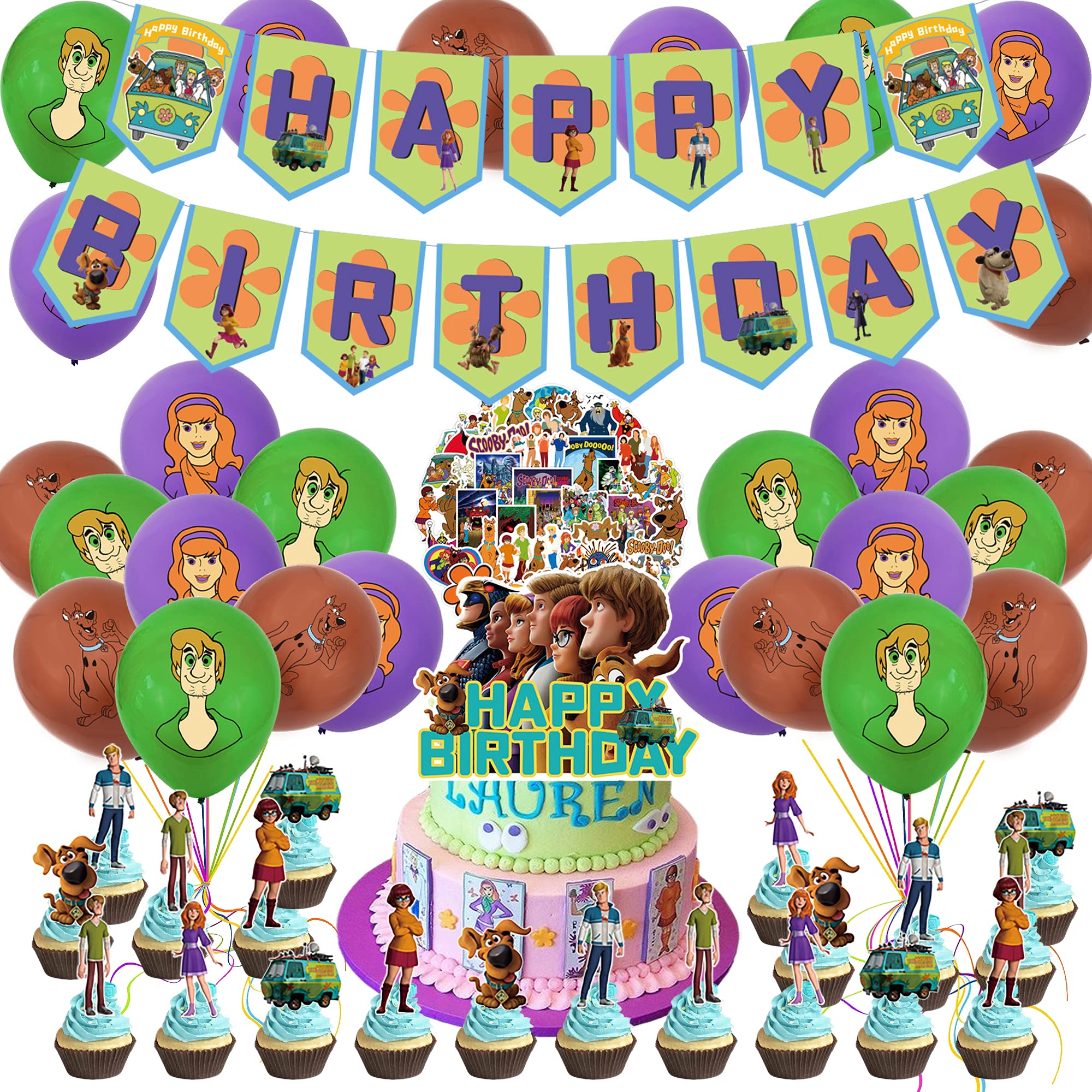Buy 100 Pcs Scooby Doo Birthday Party Supplies Scooby Doo Decorations ...