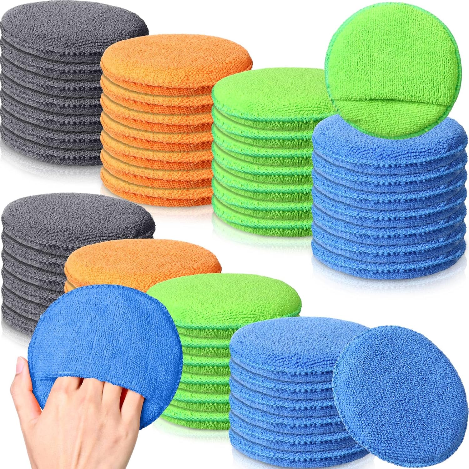 Amazon.com: FillTouch 52 Pcs Microfiber Wax Applicator Pad 5" Diameter ...