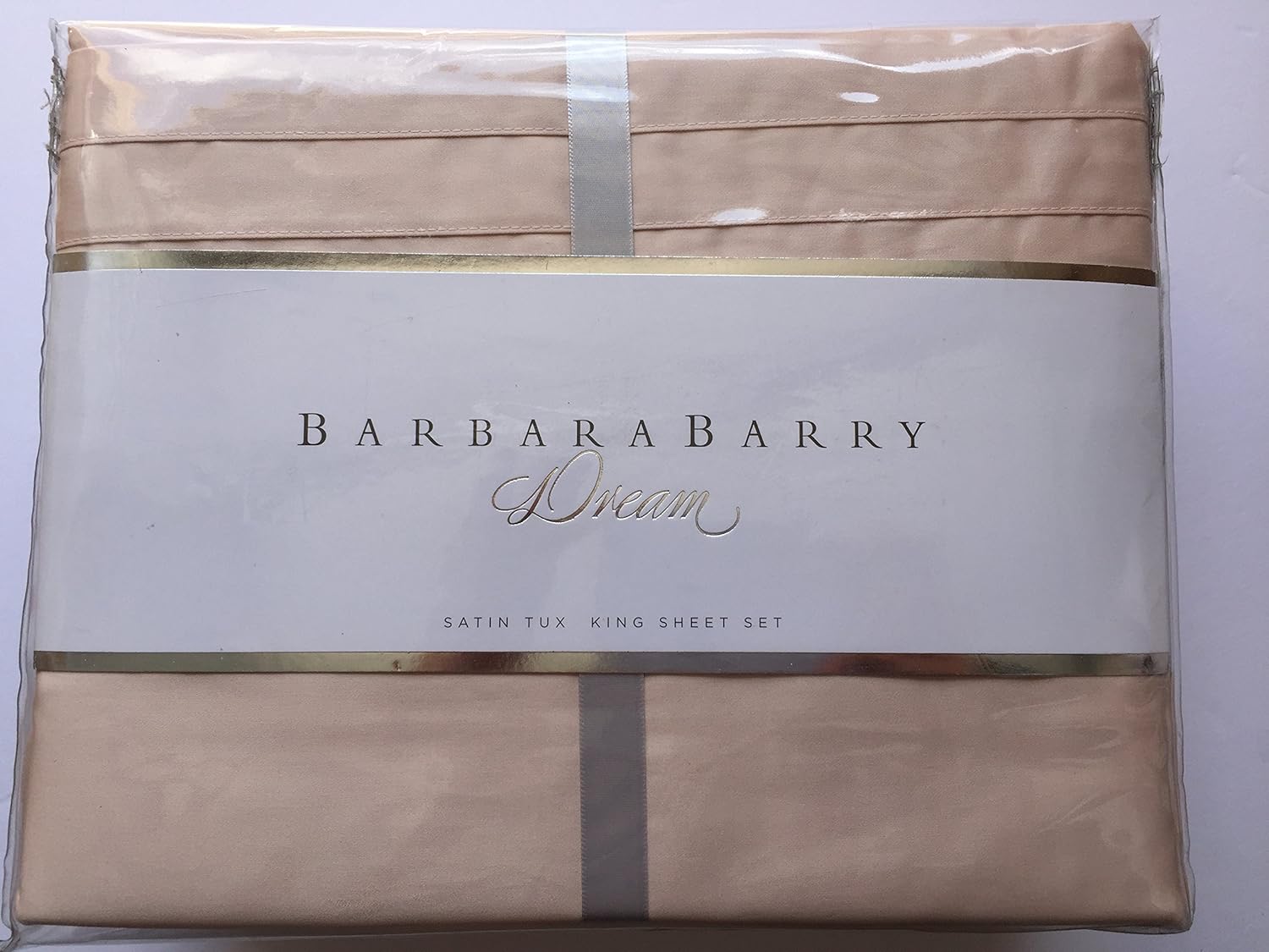 Amazon.com: Barbara Barry Satin Tux Powder Pink King Sheet Set, 500 ...
