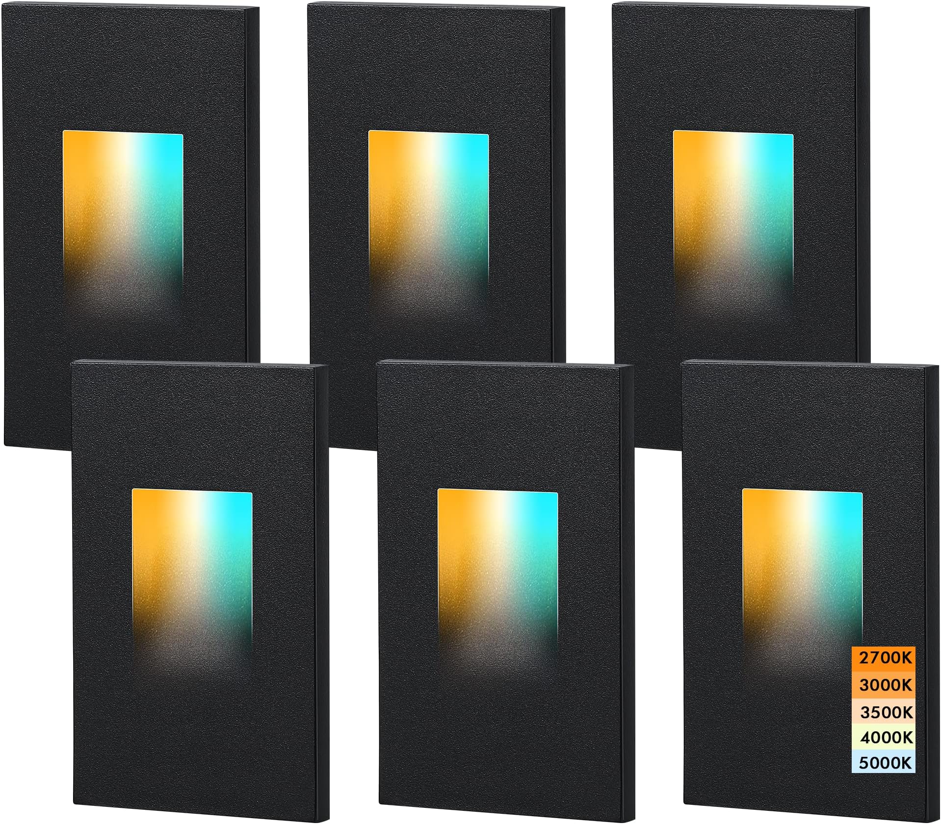 CLOUDY BAY 120V Dimmable 5 Color LED Indoor Outdoor Step Light,2700K ...