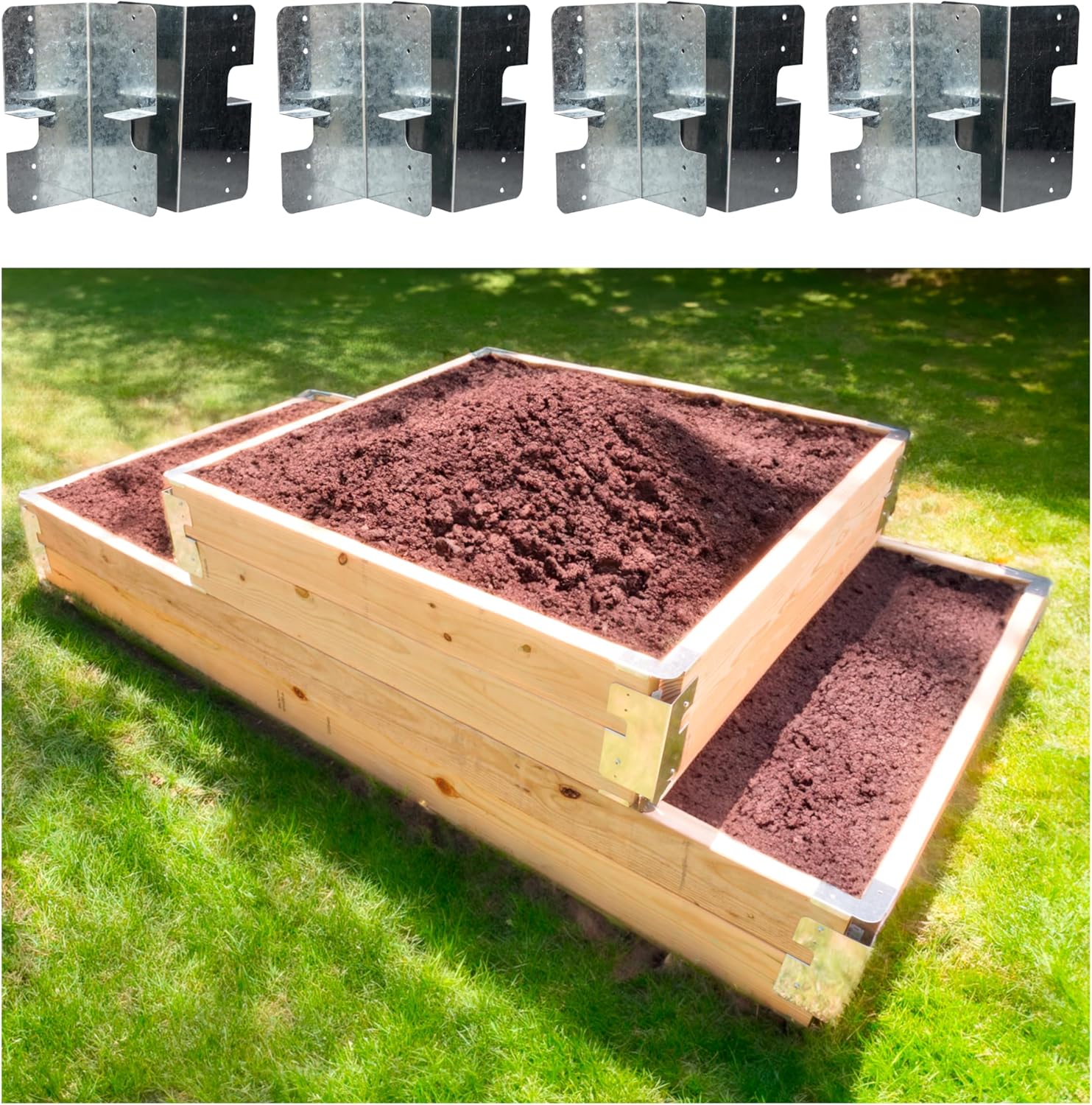 Amazon.com : MAXXTUFF Heavy Duty Tiered Planter Box Bracket Kit, Set of ...