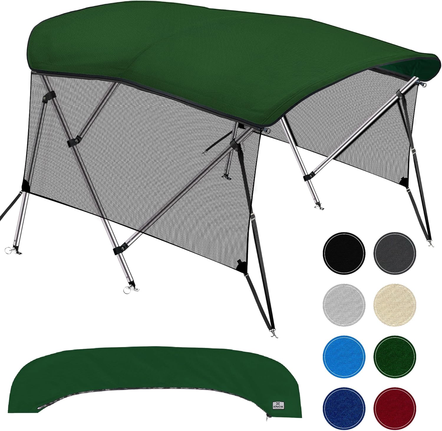 Amazon.com: Universal 3 Bow Bimini Tops for Boats with Detachable Mesh ...