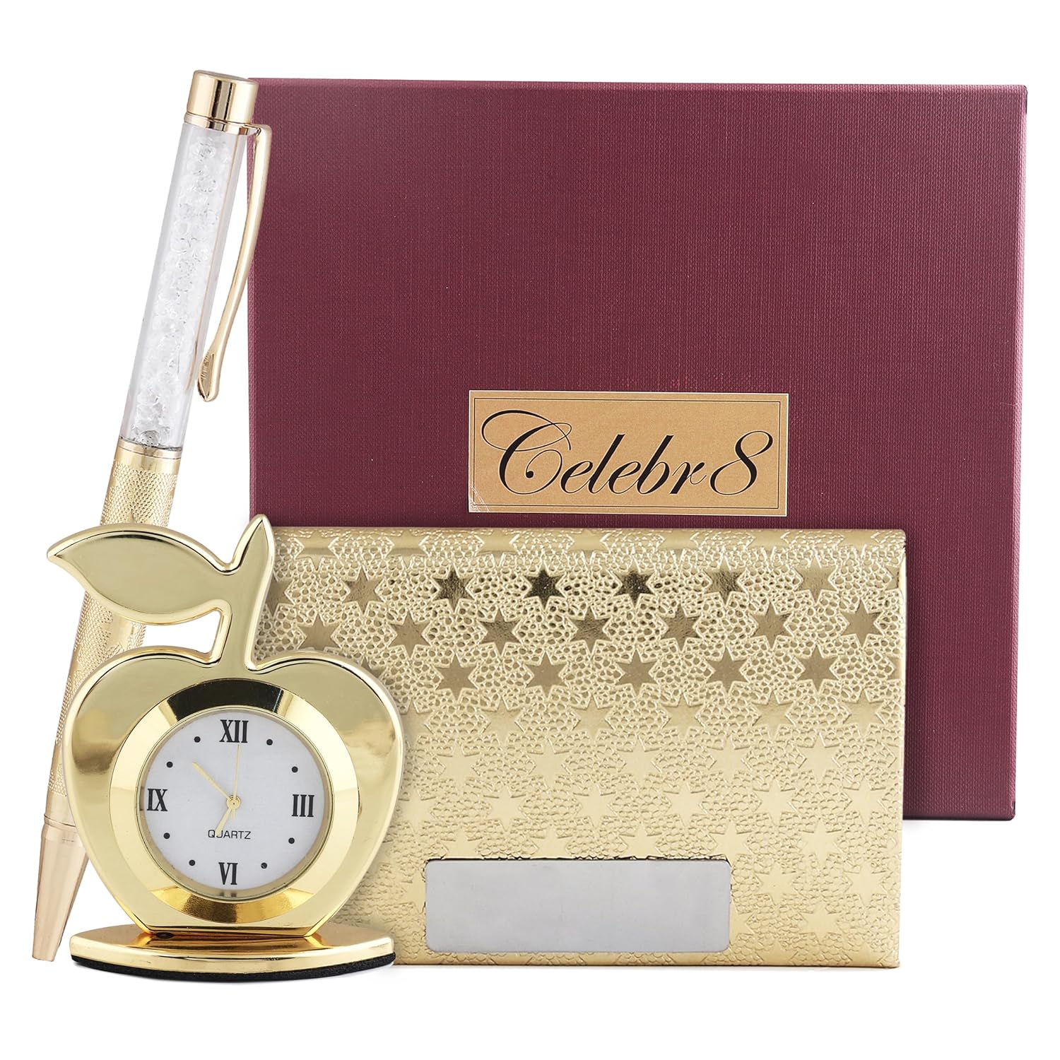 Celebr8 Gift Box Combo Set of 3 – Desk Clock, Pen & Card Holder ...